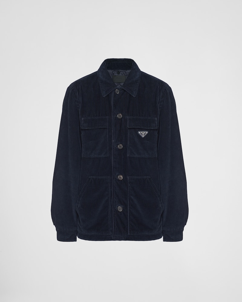 Blue Corduroy Blouson Jacket | PRADA