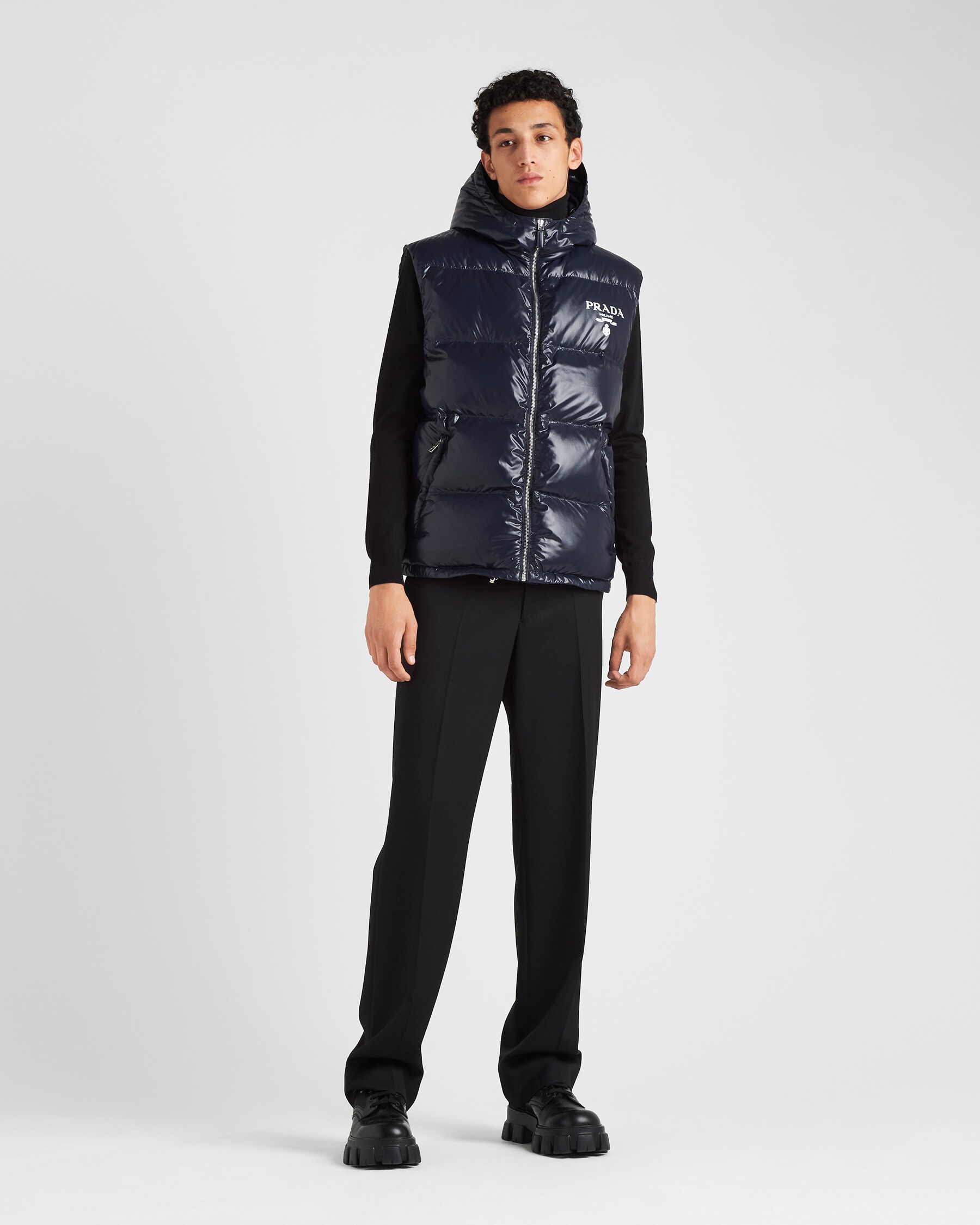 Blue Regenerated Re-nylon Down Vest | PRADA