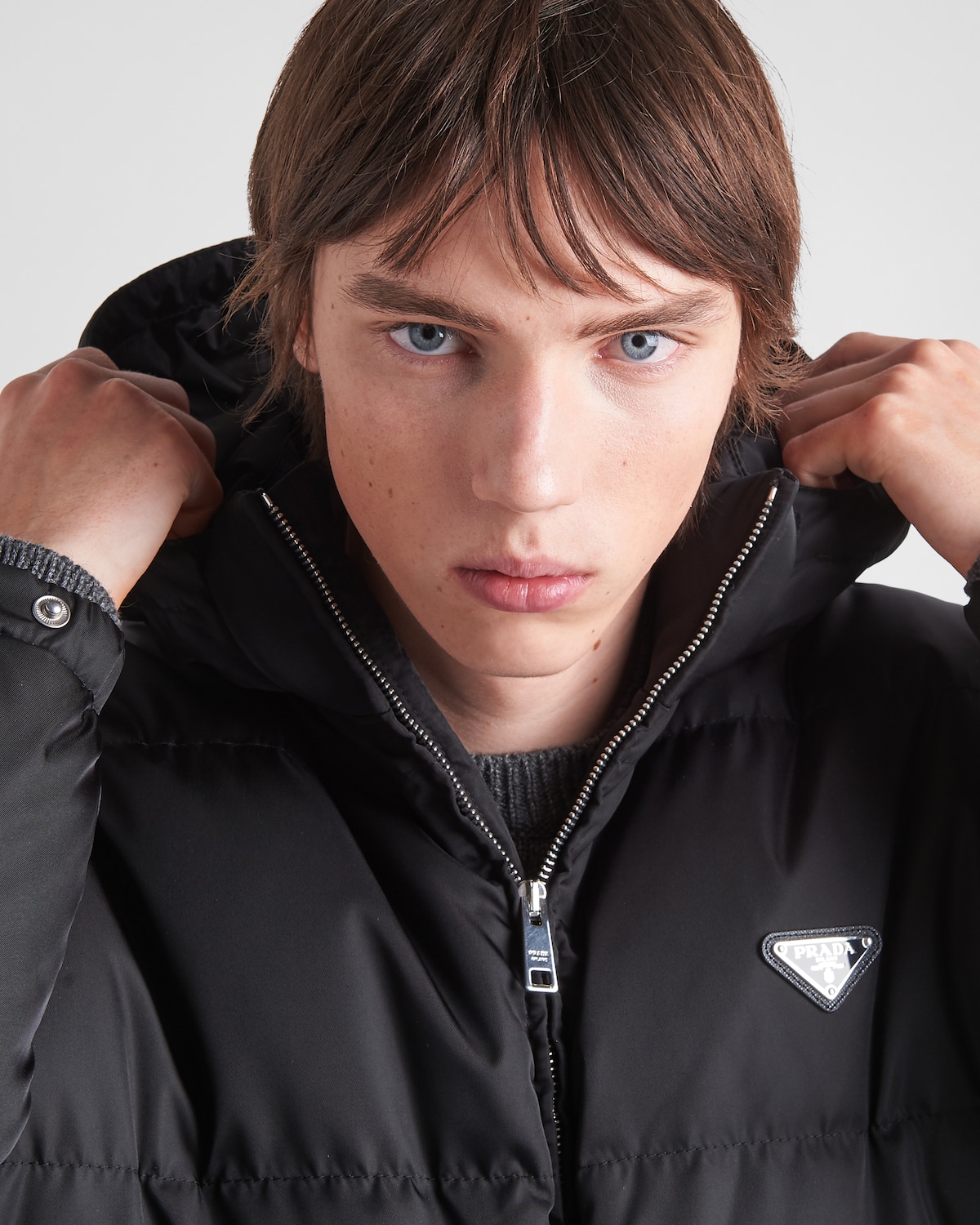 Black Long Re-nylon Down Jacket | PRADA