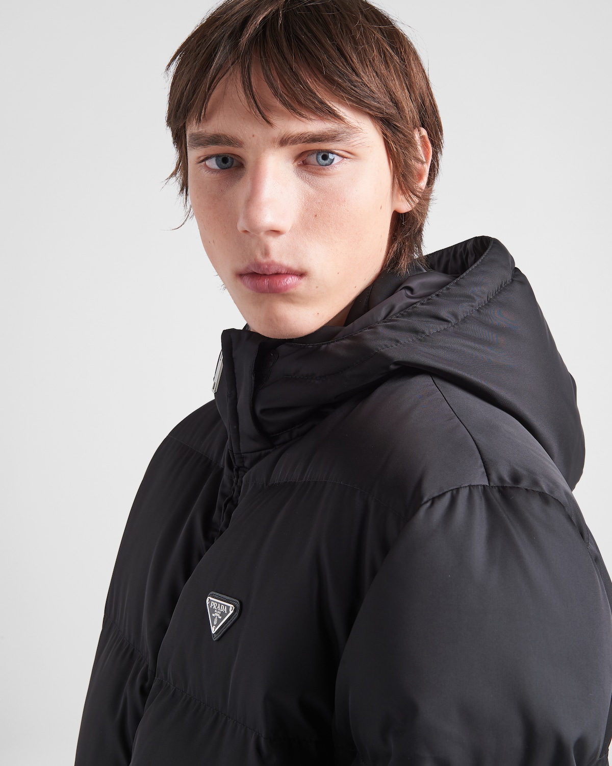 Black Long Re-nylon Down Jacket | PRADA
