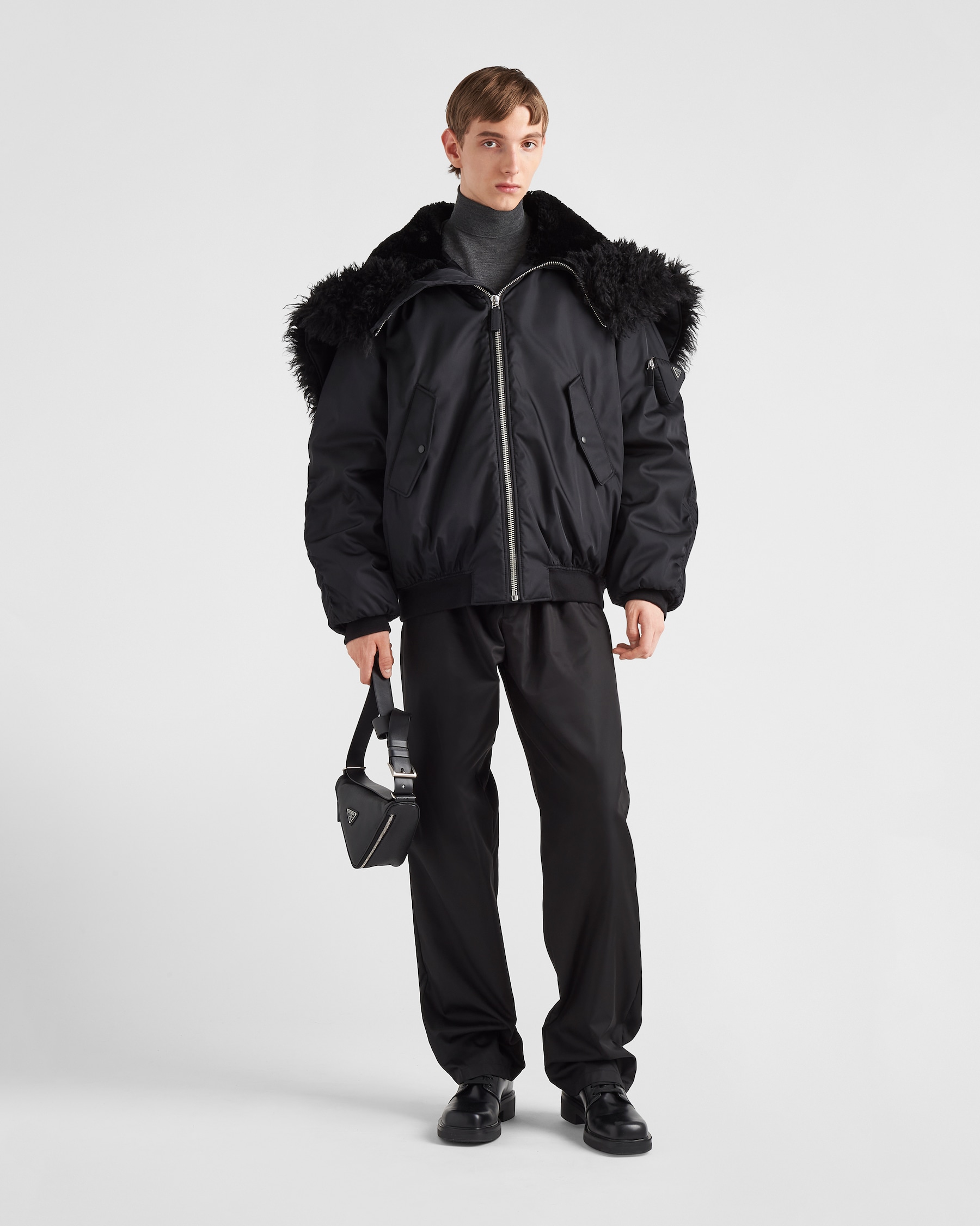 Black Re-nylon Bomber Jacket | PRADA