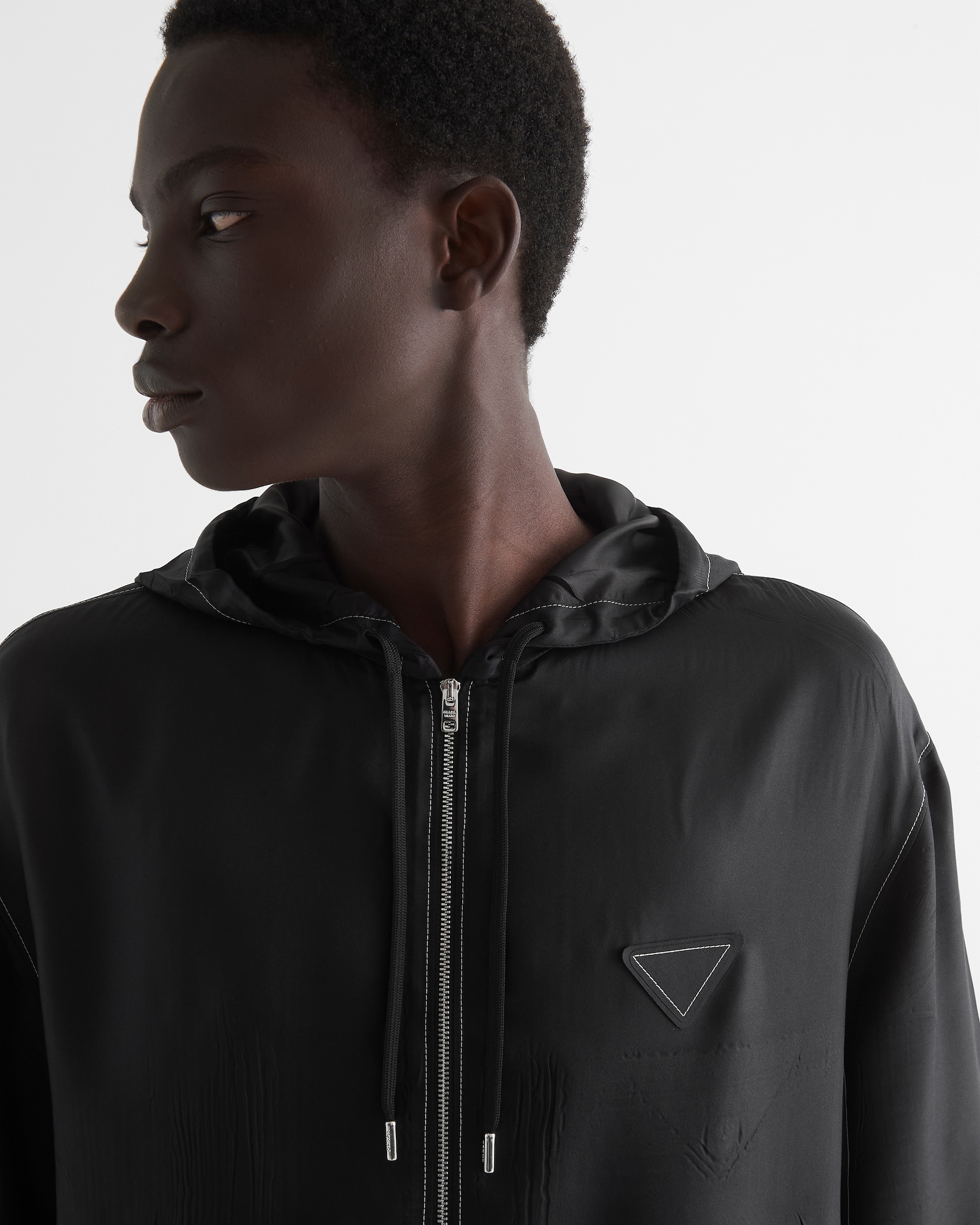 Black Silk Blouson Jacket | PRADA