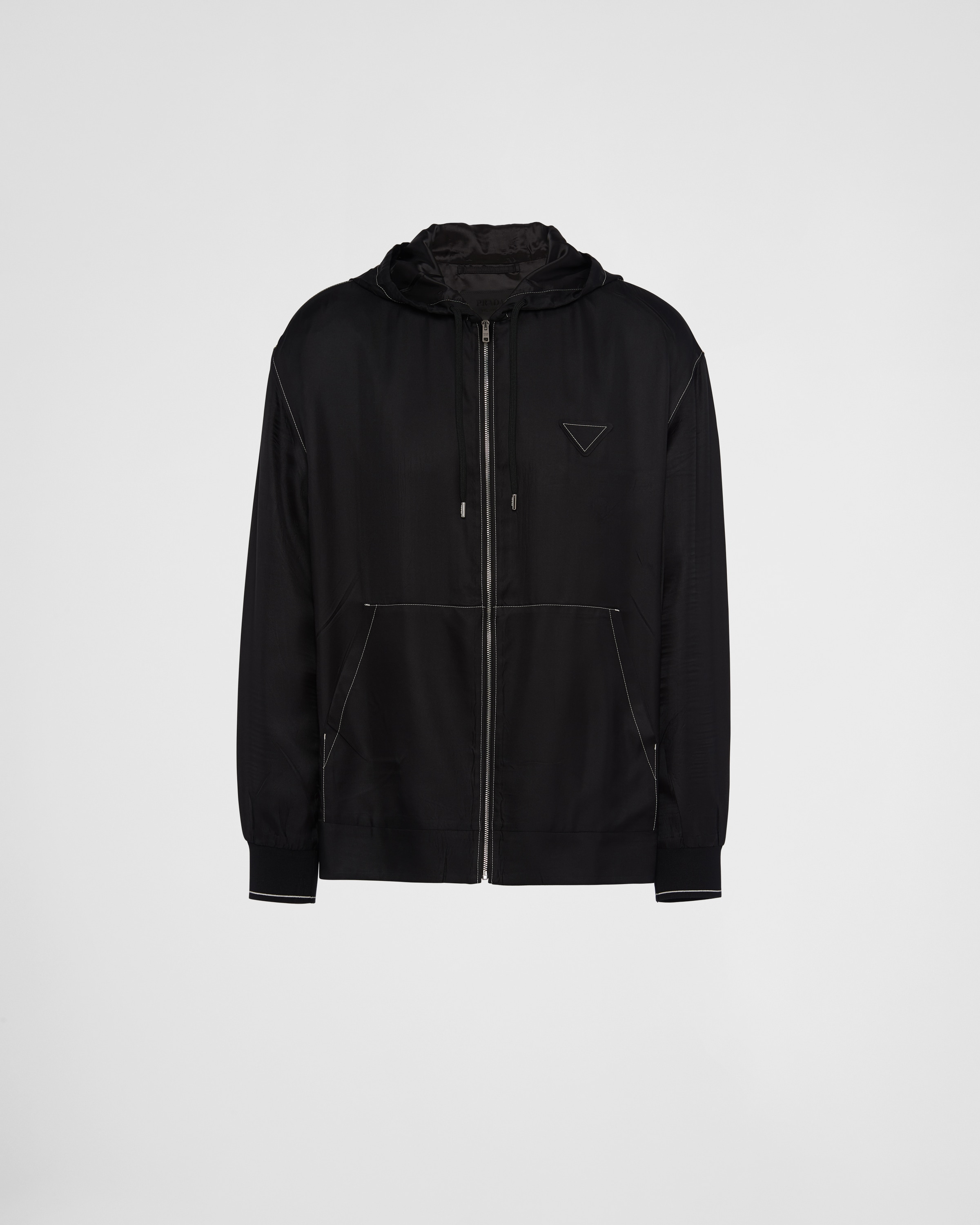 Black Silk Blouson Jacket | PRADA