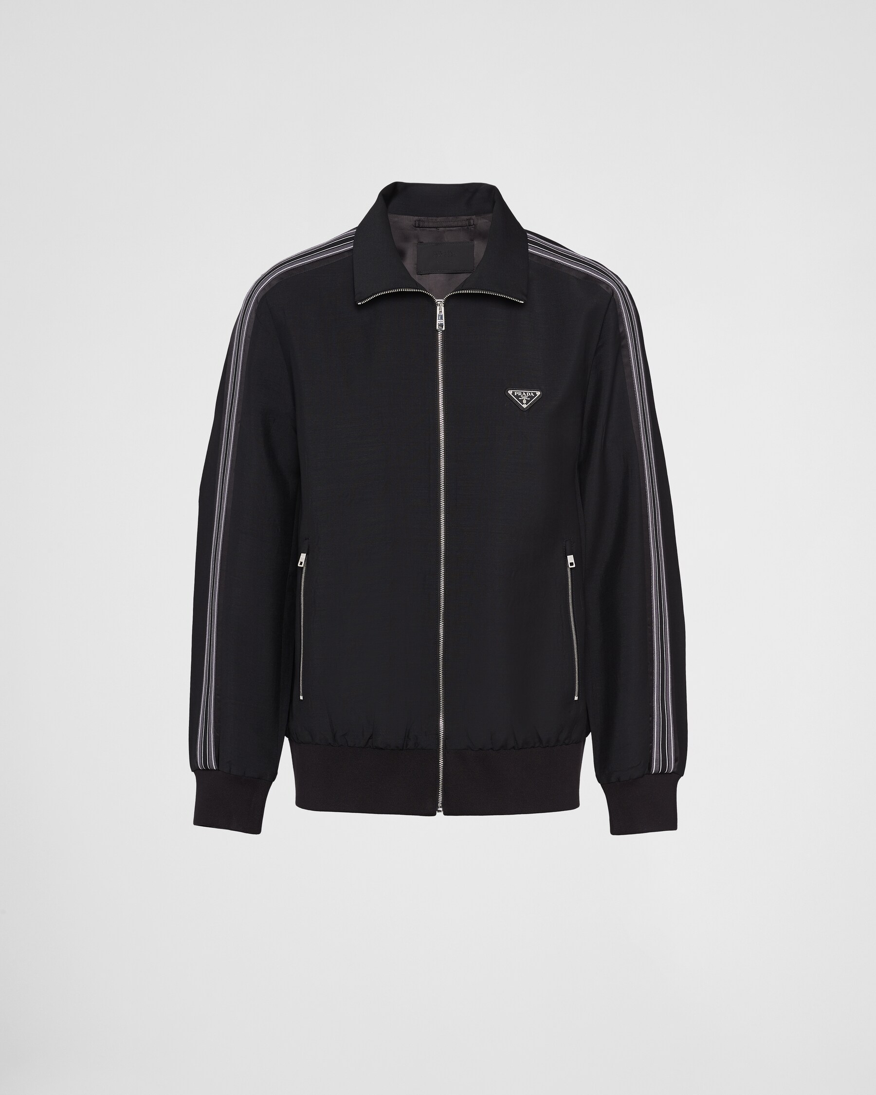 Black Wool And Mohair Blouson Jacket | PRADA