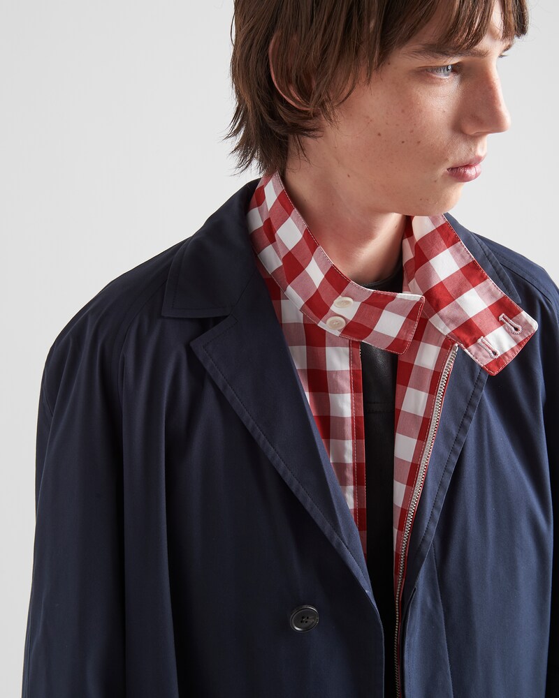 Navy Cotton-blend Overcoat | PRADA