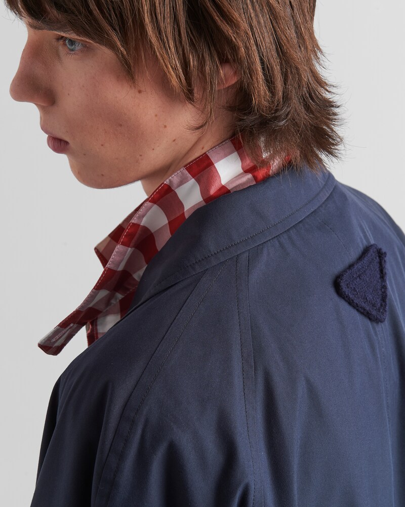 Navy Cotton-blend Overcoat | PRADA