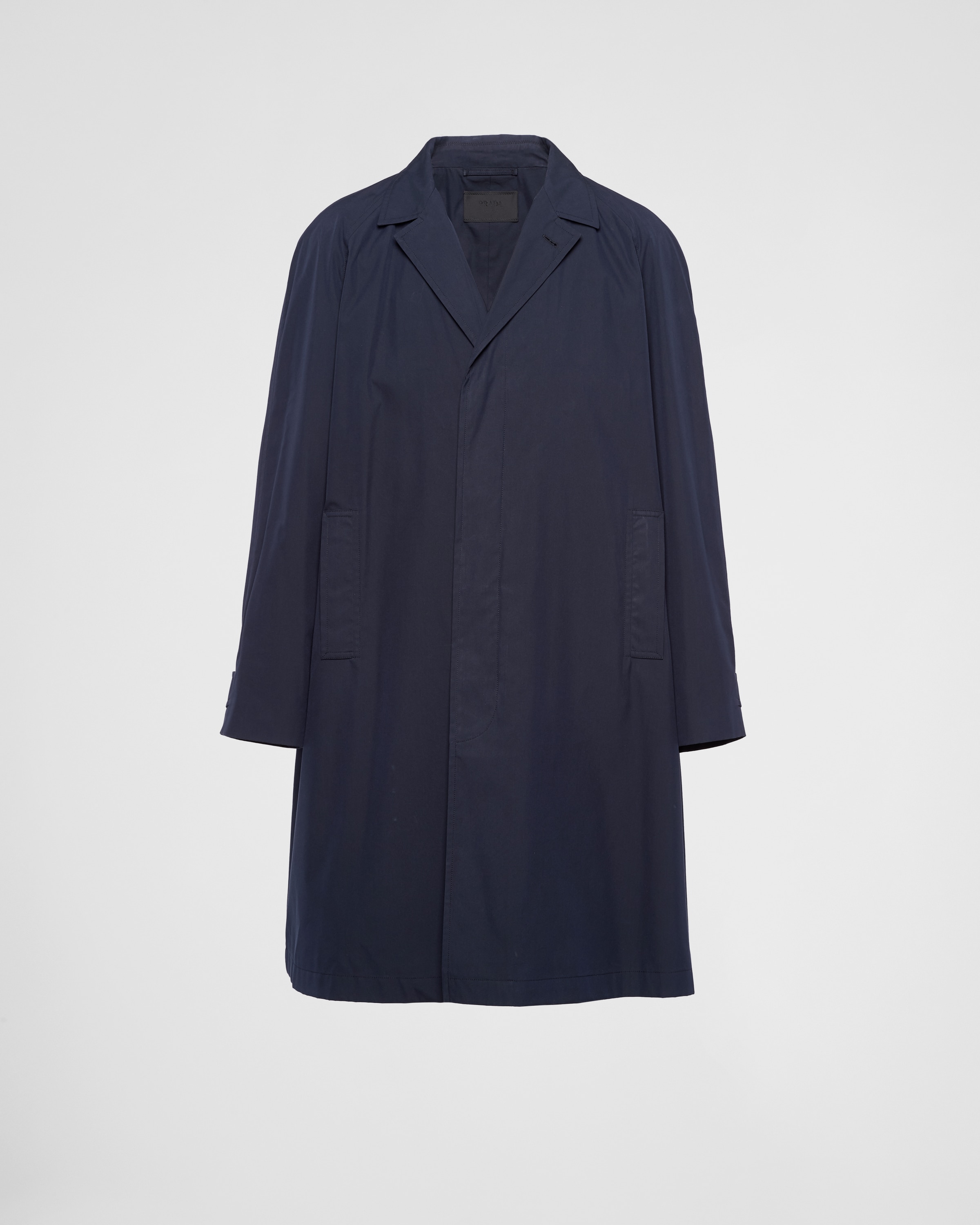 Navy Cotton-blend Overcoat | PRADA