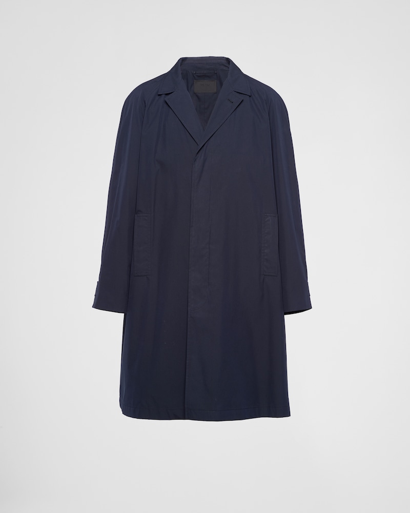 Navy Cotton-blend Overcoat | PRADA