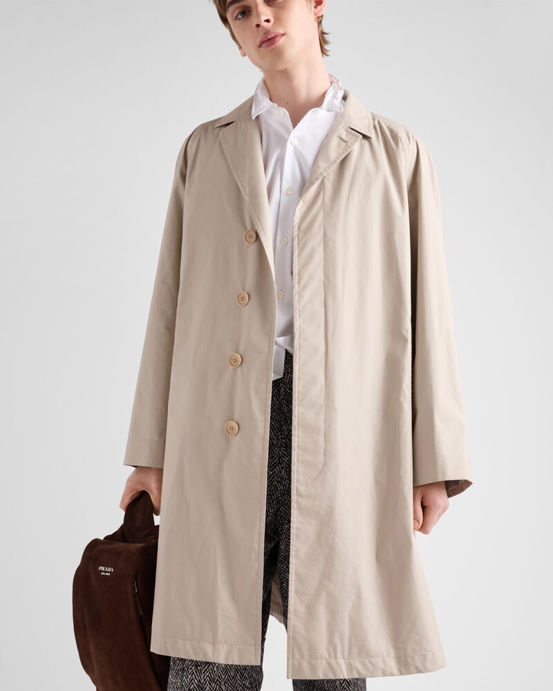 Limestone Cotton-blend Overcoat | PRADA