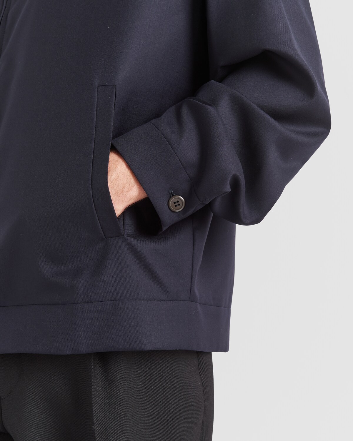 Navy Wool And Silk Jacket | PRADA
