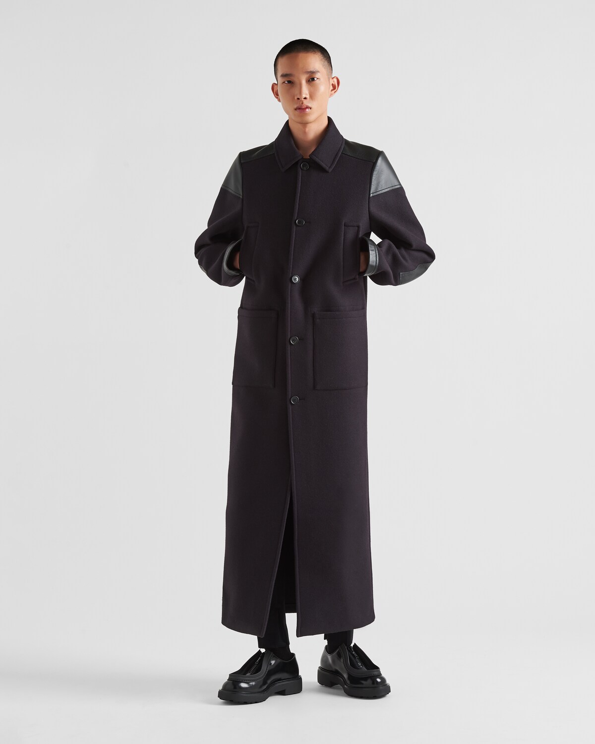 Navy Wool Blend Maxi-coat | PRADA
