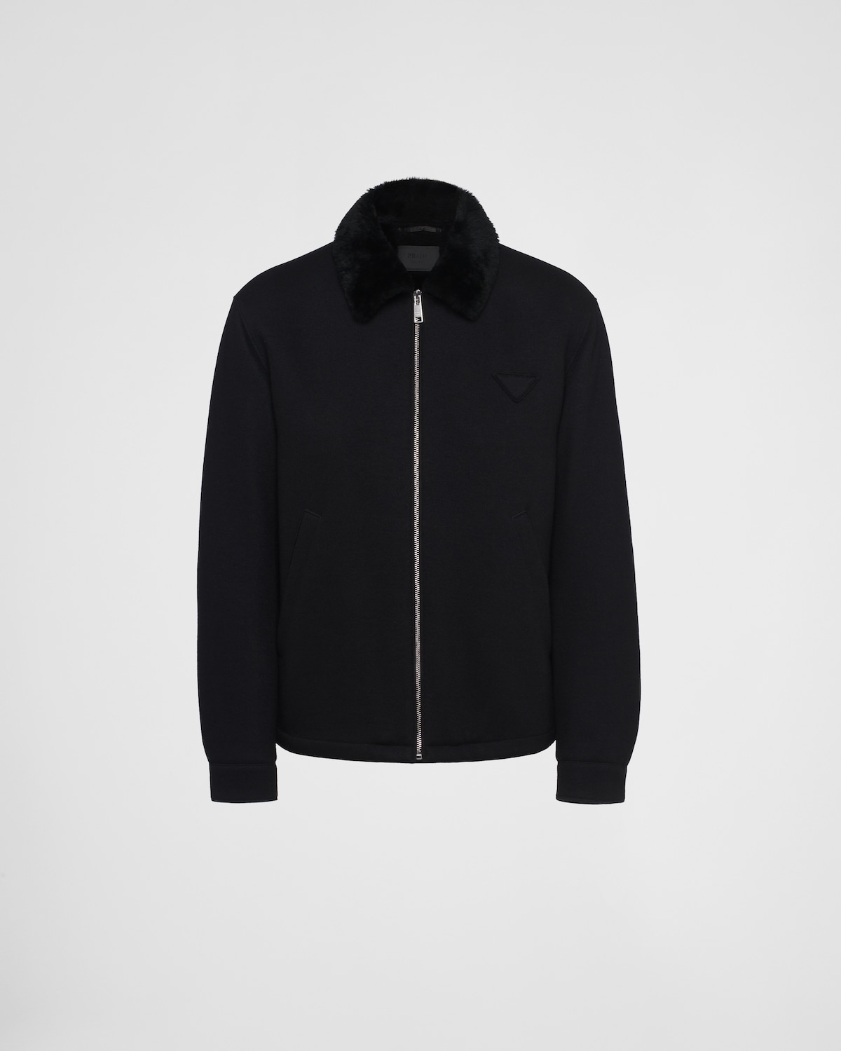 Black Wool Blend Blouson Jacket | PRADA