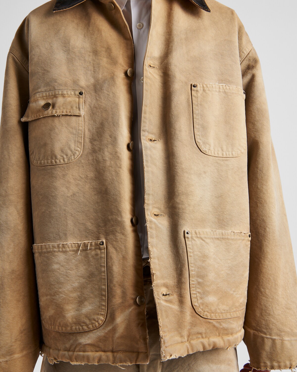 Beige Garment-dyed Cotton Trucker Jacket | PRADA