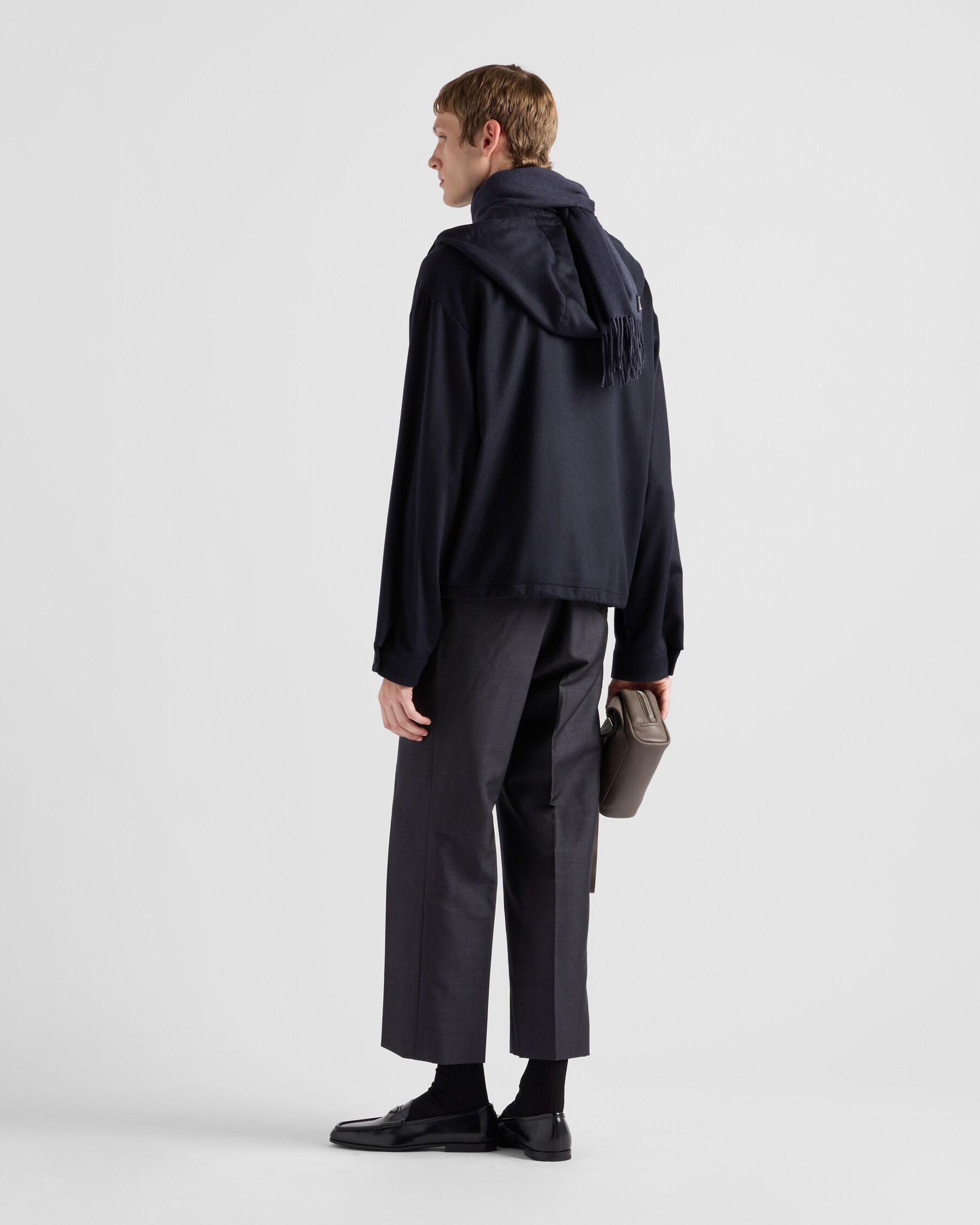 Navy Cashmere Anorak | PRADA