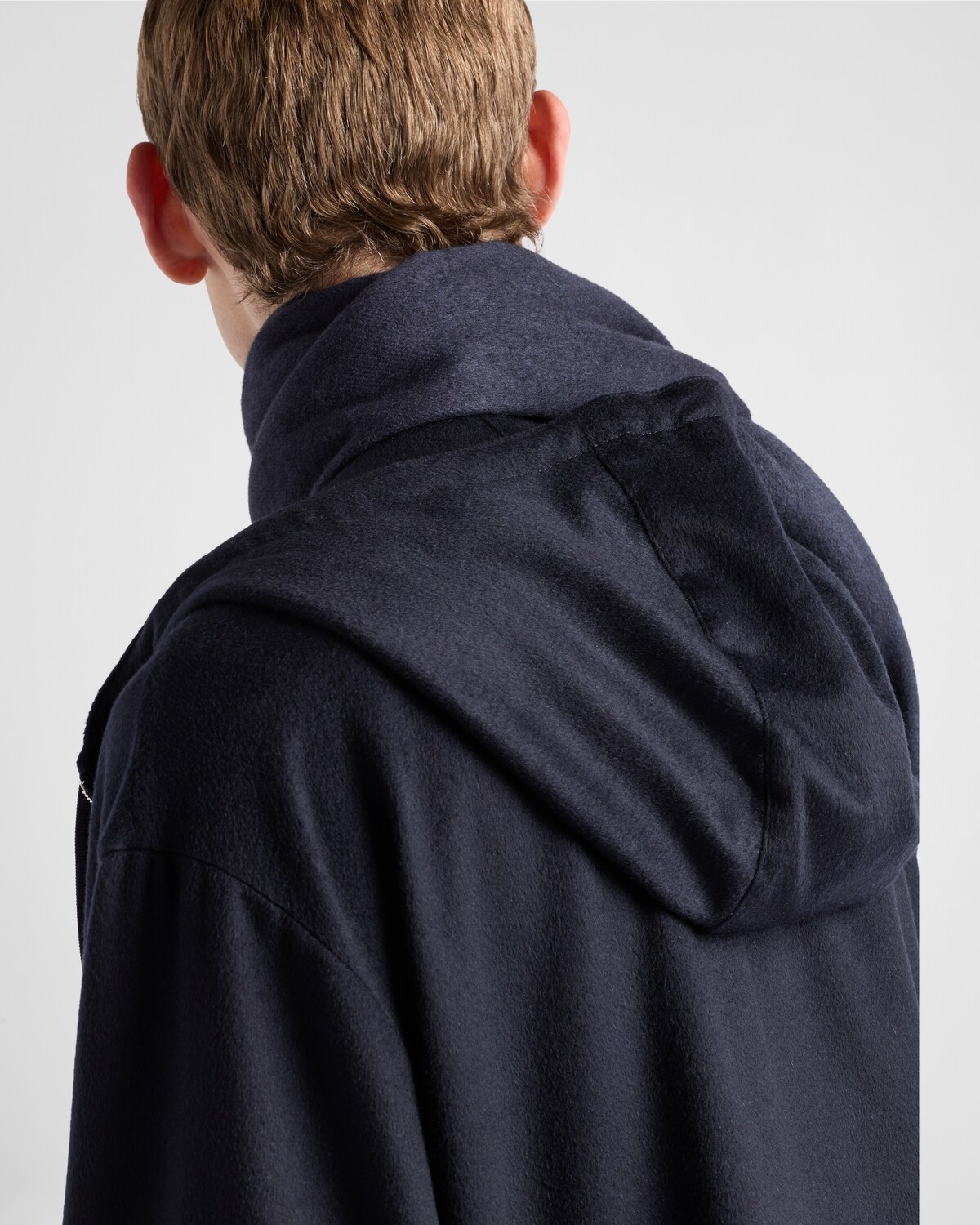 Navy Cashmere Anorak | PRADA
