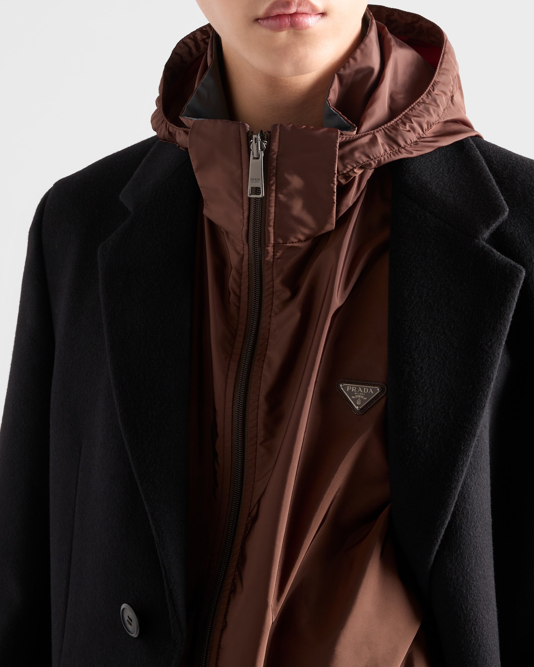Cocoa Brown/iron Gray Reversible Re-nylon Jacket | PRADA