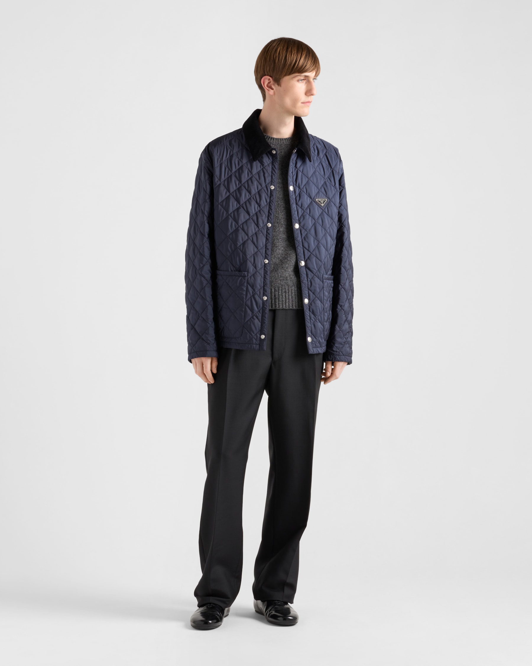 Blue Quilted Re-nylon Jacket | PRADA - United States