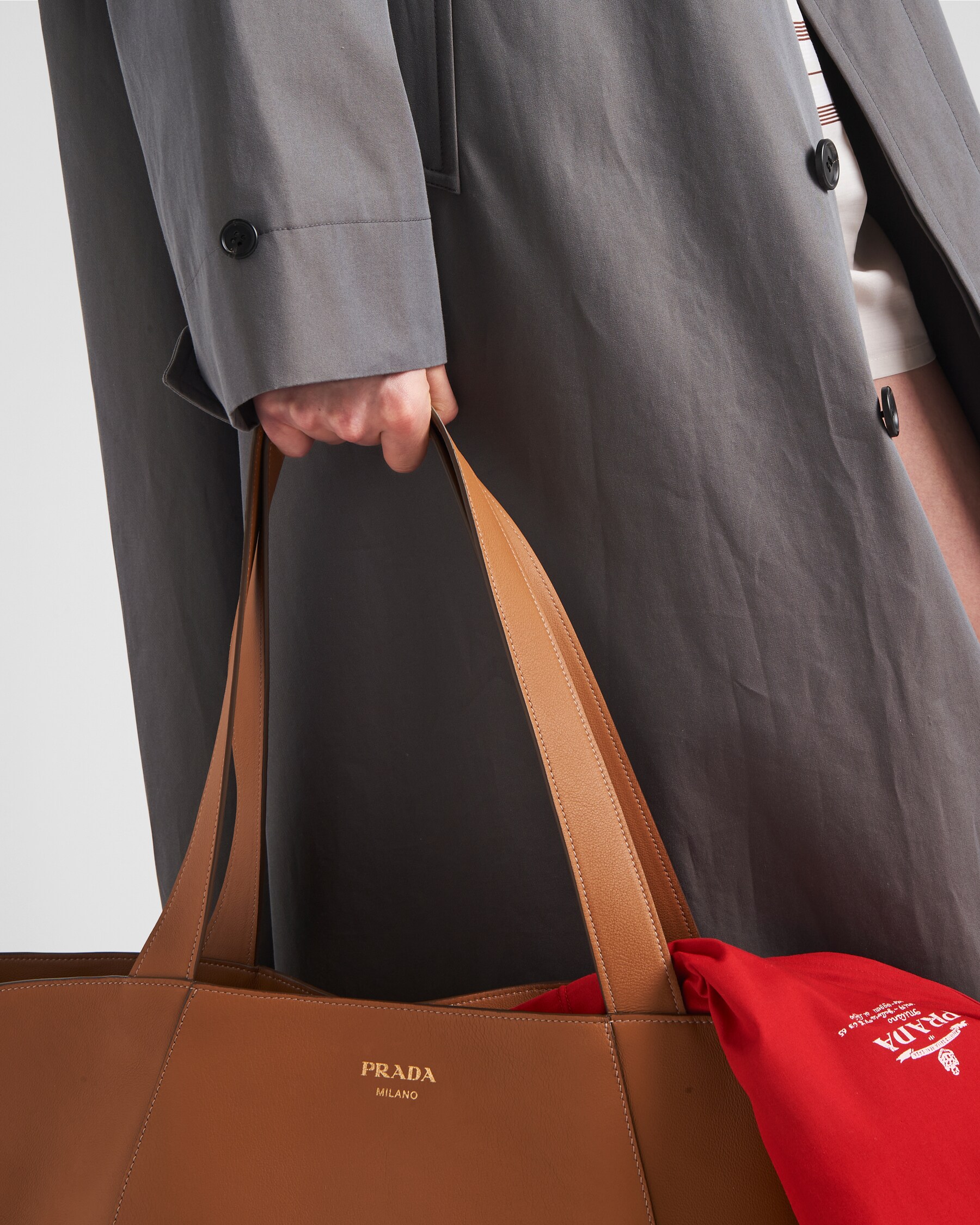 Iron Gray Cotton Coat | PRADA