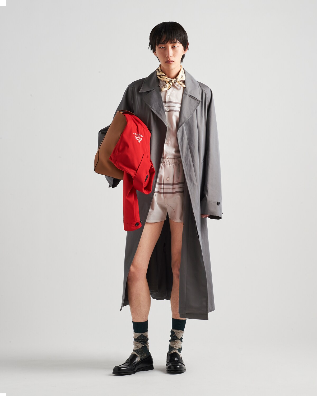 Iron Gray Cotton Coat | PRADA