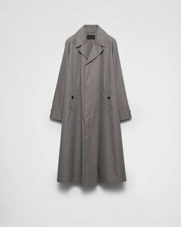 Iron Gray Cotton Coat | PRADA