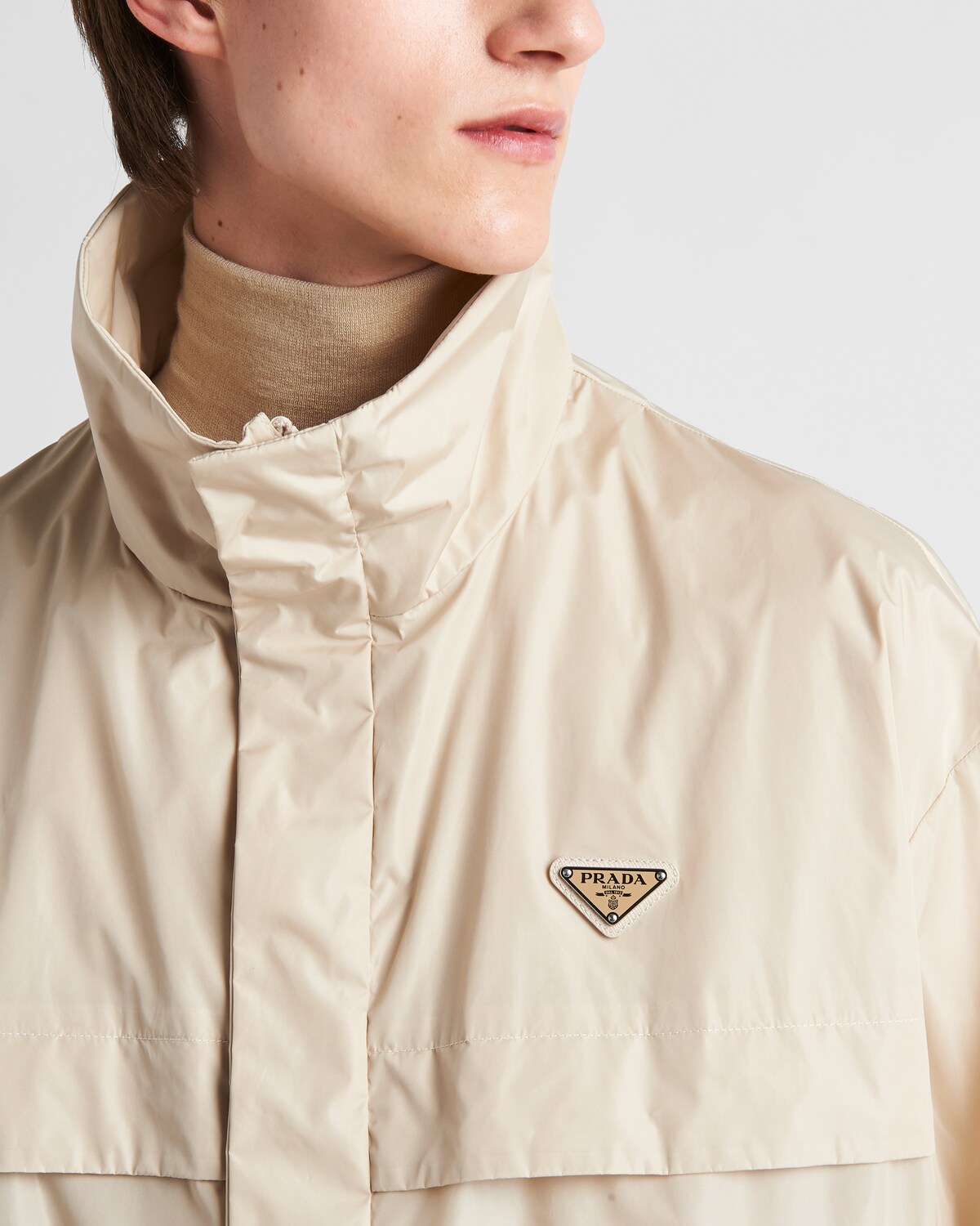 Sand Beige Light Technical Fabric Jacket | PRADA