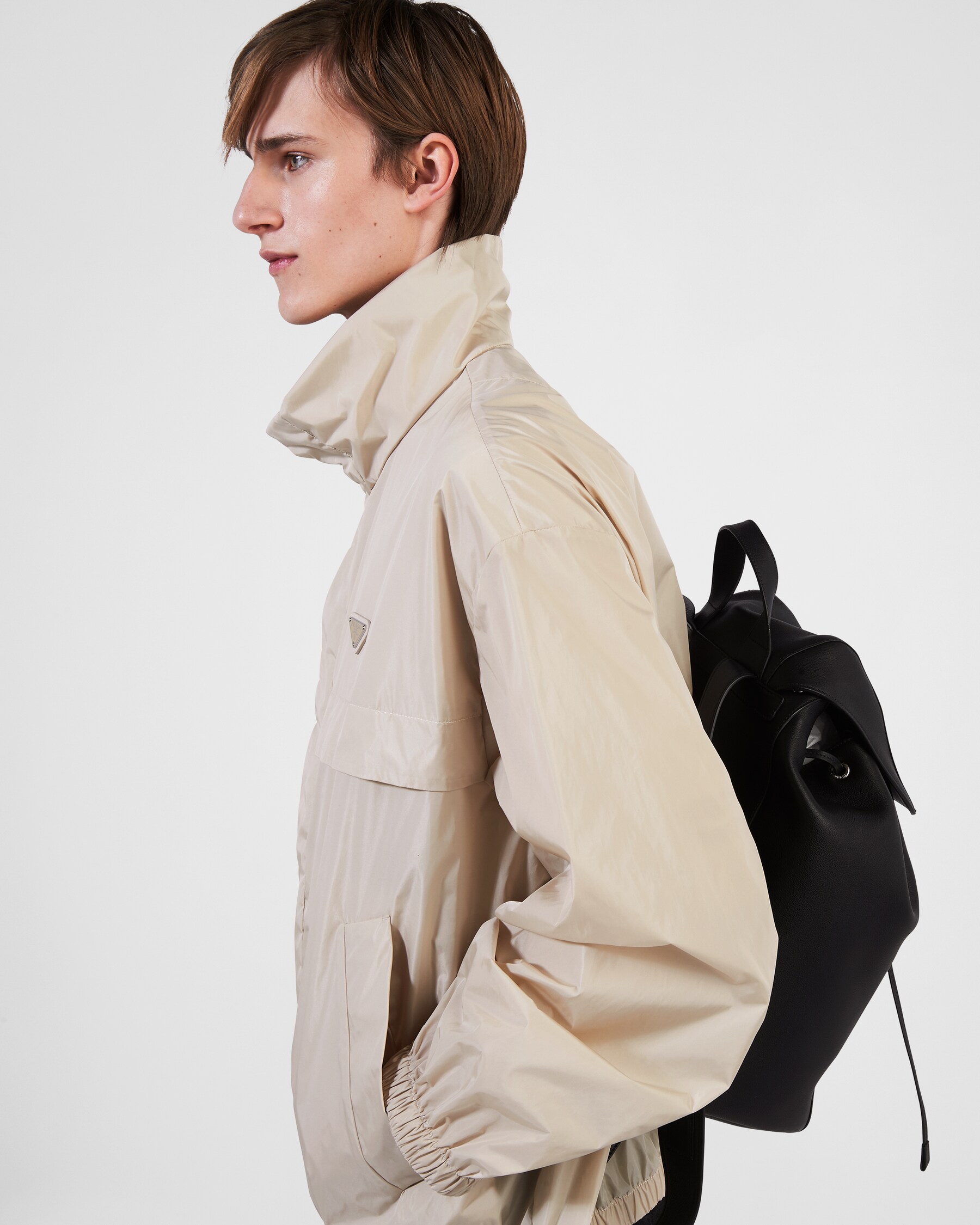 Sand Beige Light Technical Fabric Jacket | PRADA