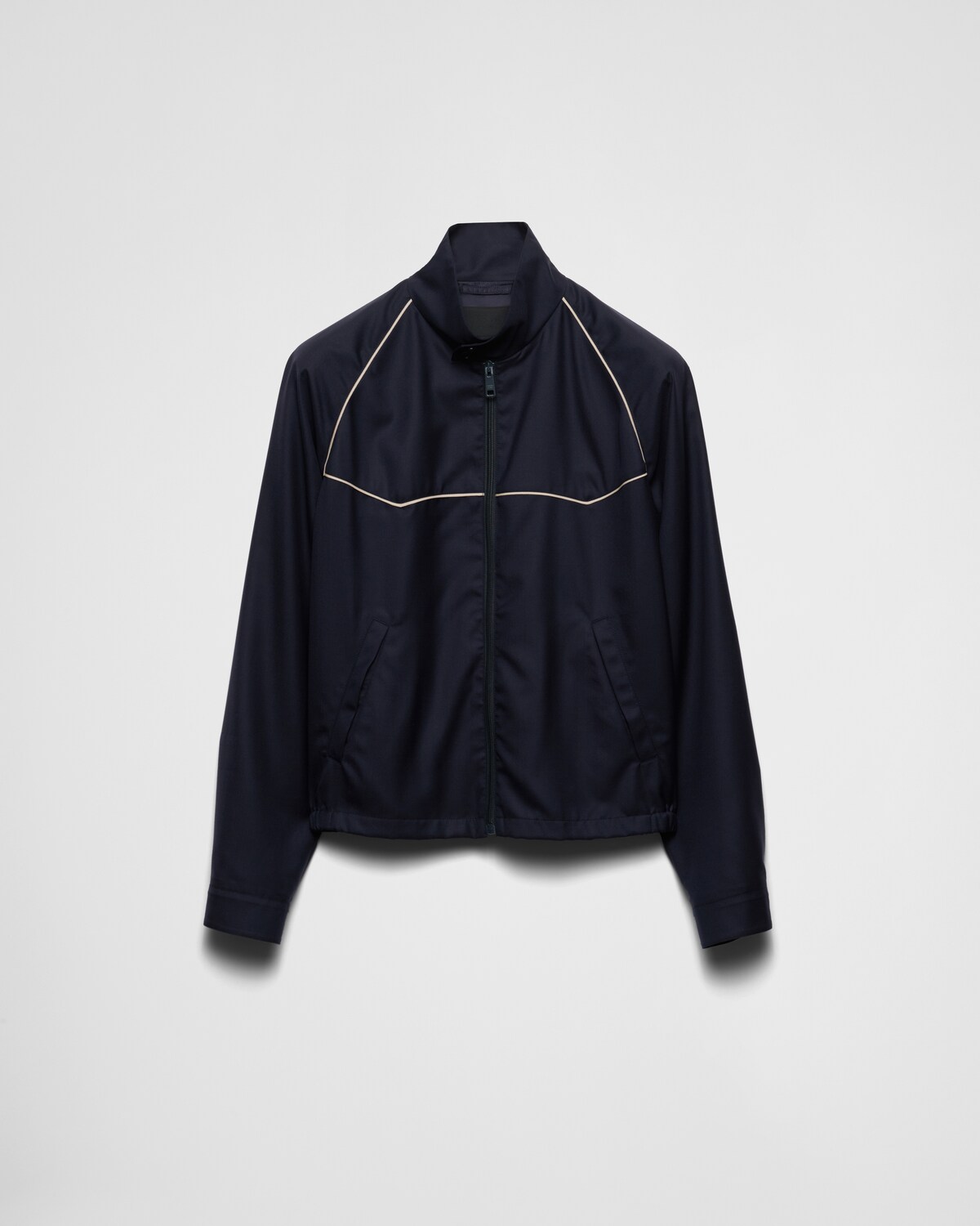 Navy Wool And Silk Blouson Jacket | PRADA