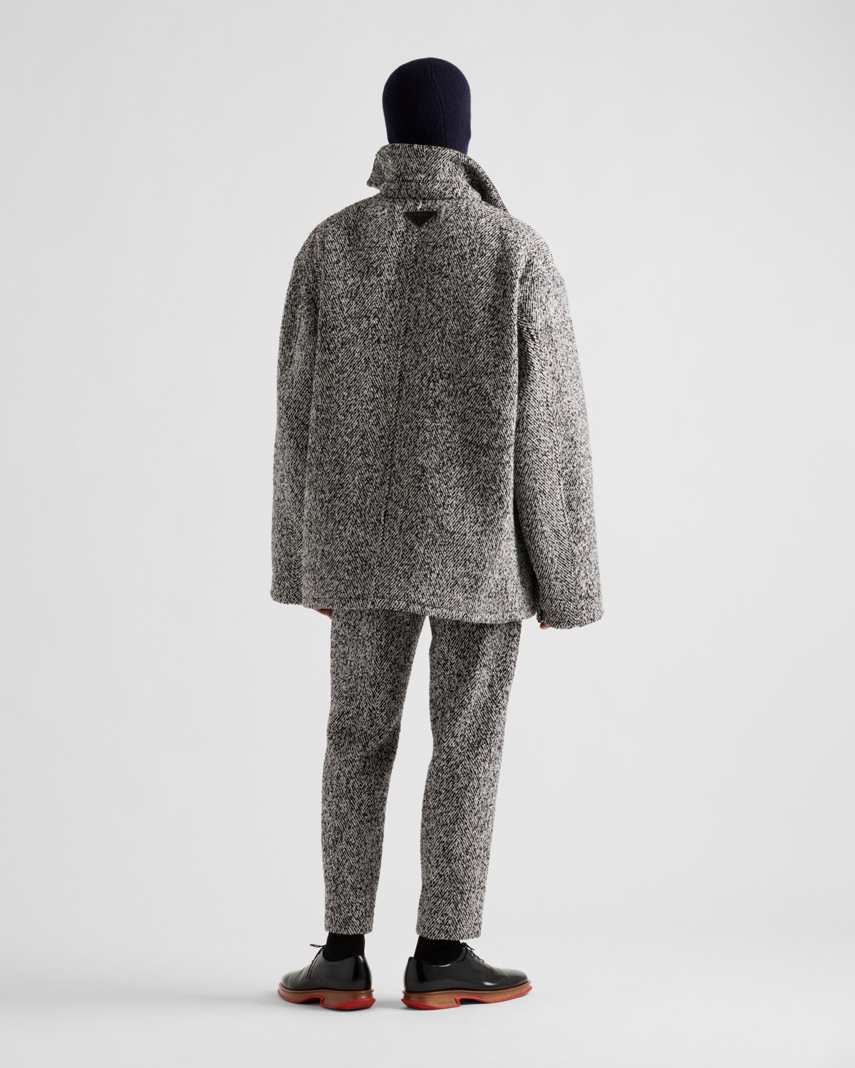 White/black Wool Blend Jacket | PRADA