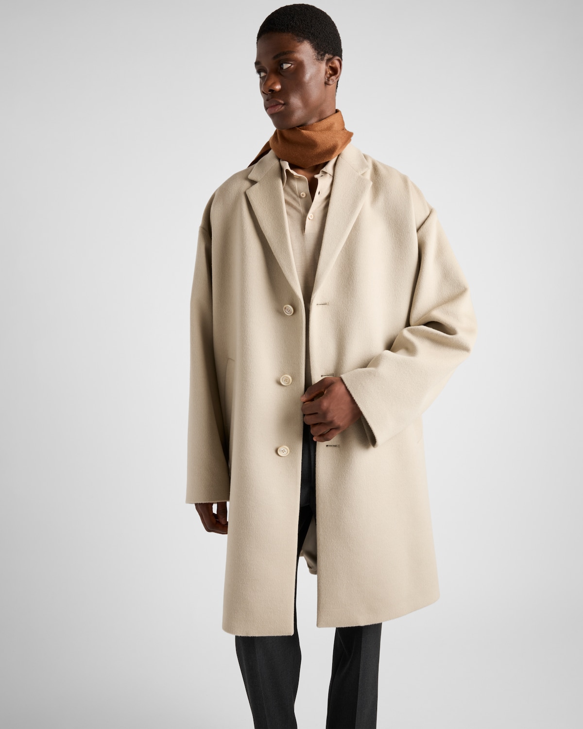 Limestone Wool Blend Coat | PRADA
