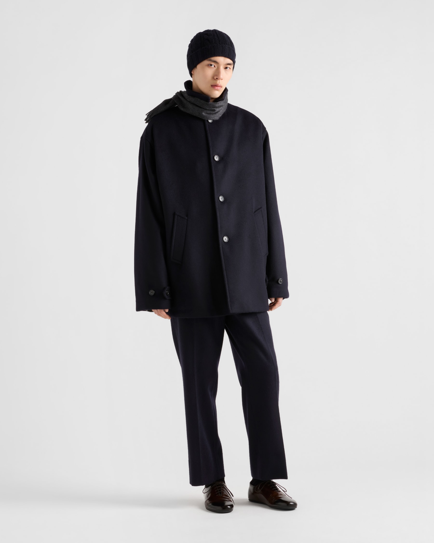 Navy Wool Caban Jacket | PRADA