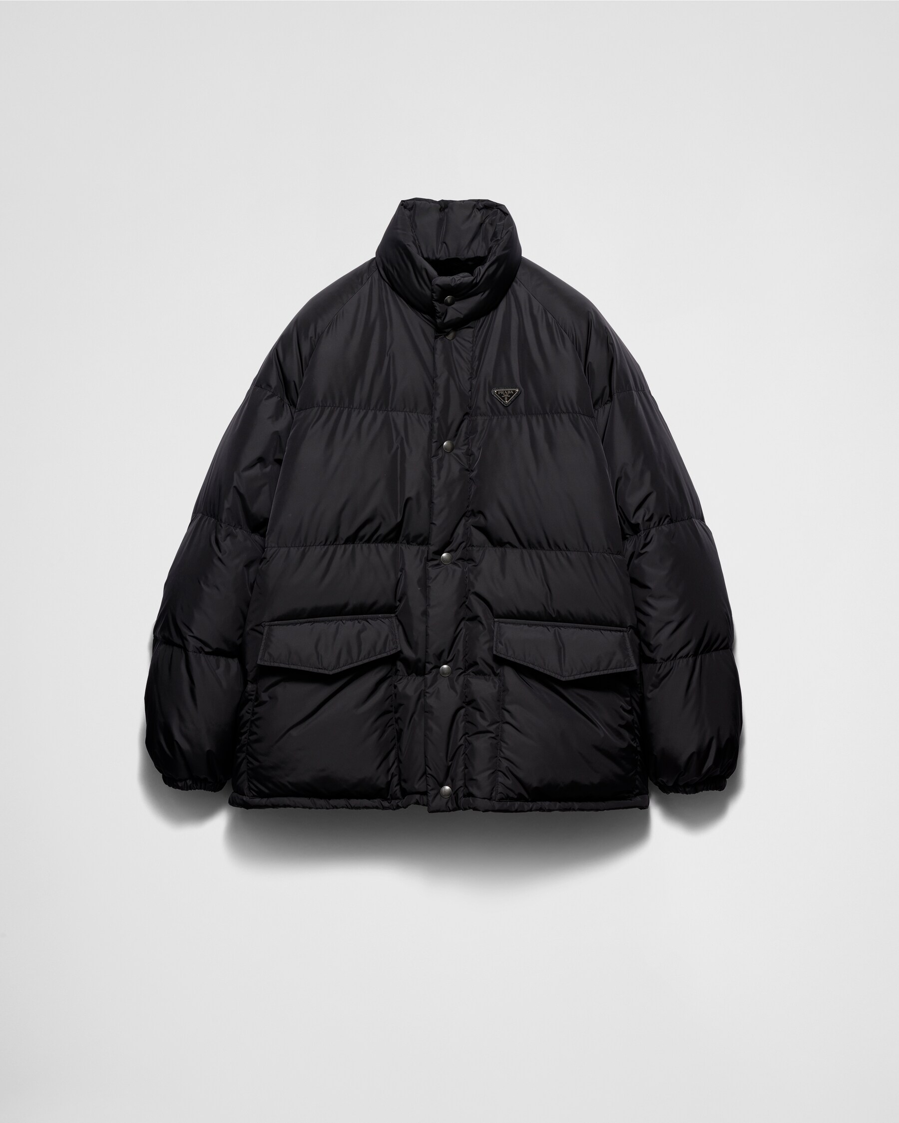 Black Re-nylon Long Down Jacket | PRADA