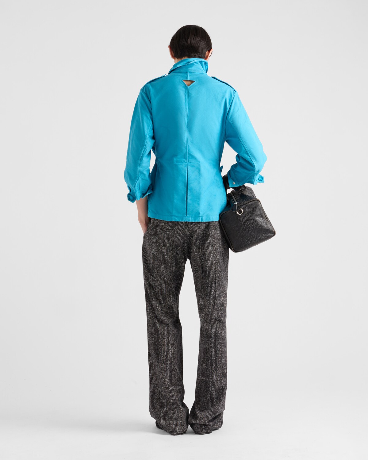 Turquoise Cotton Safari Jacket | PRADA