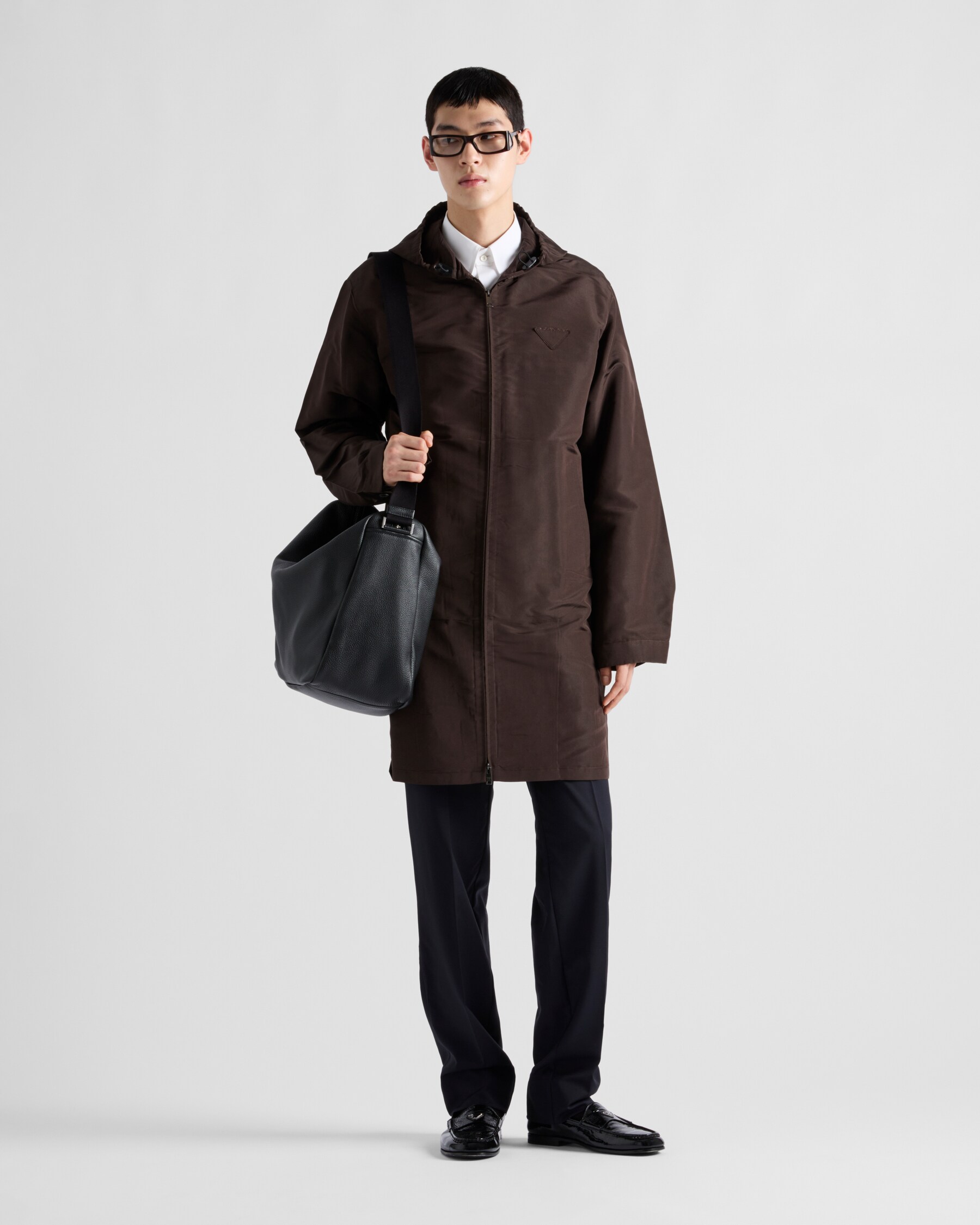 Ebony Silk Overcoat | PRADA