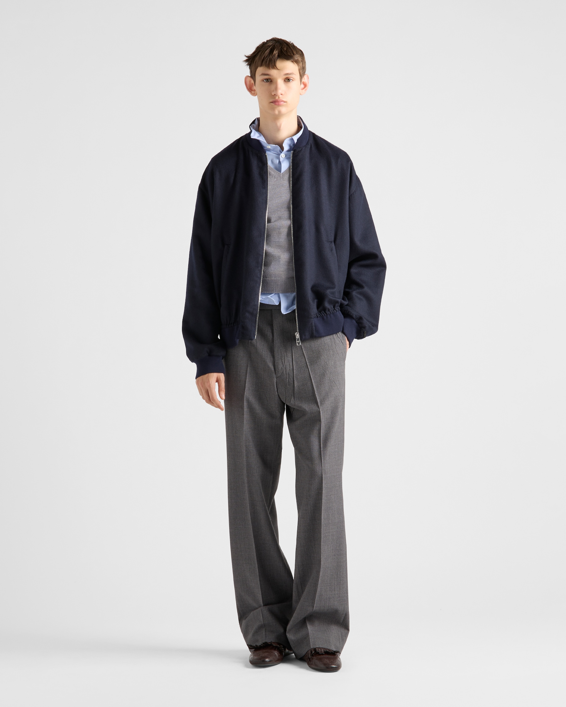 Navy Cashmere Jacket | PRADA