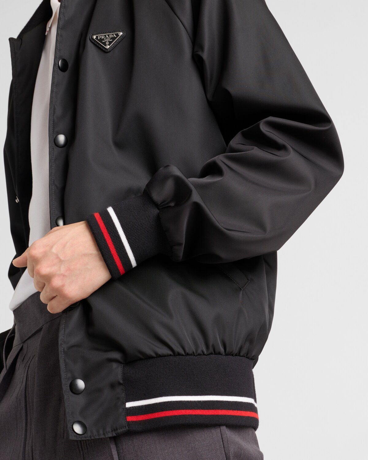 리나일론 재킷 블랙 | PRADA