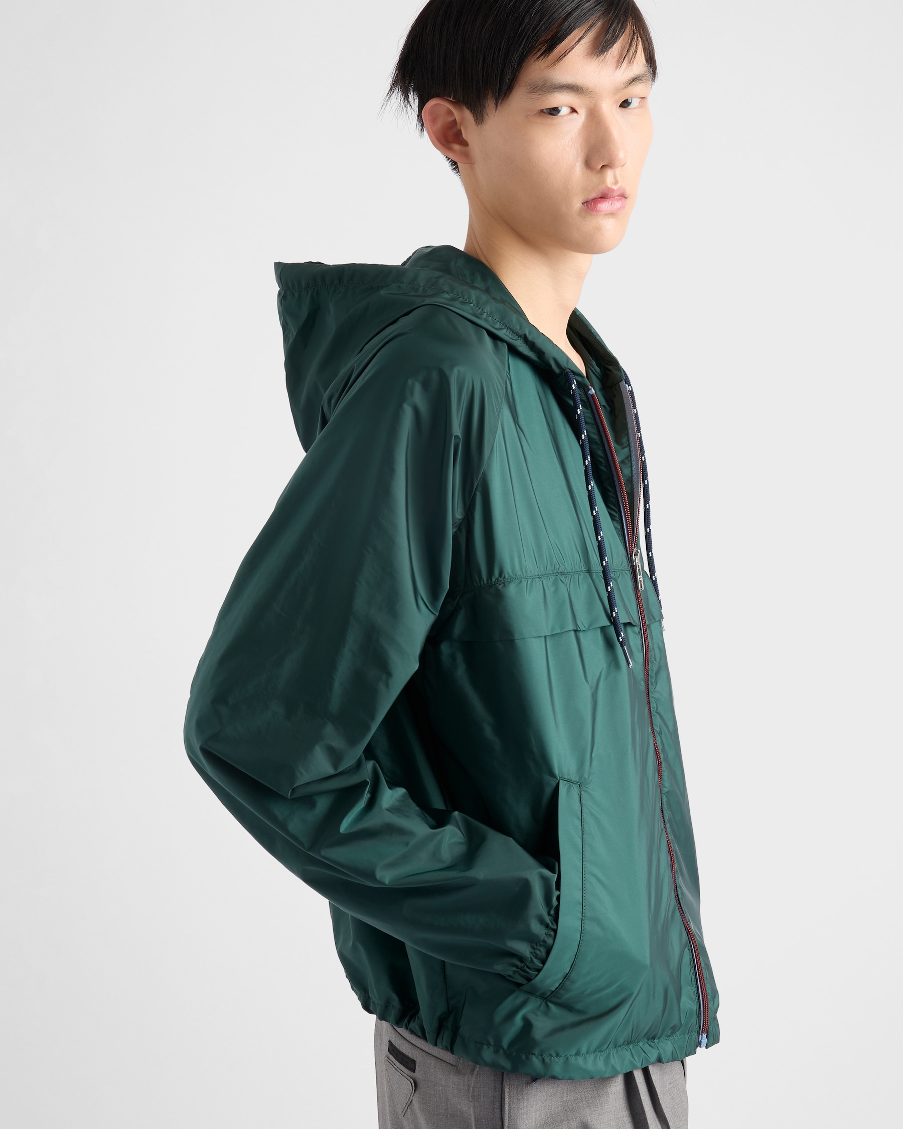 Bottle Green Re-nylon Blouson Jacket | PRADA - United States