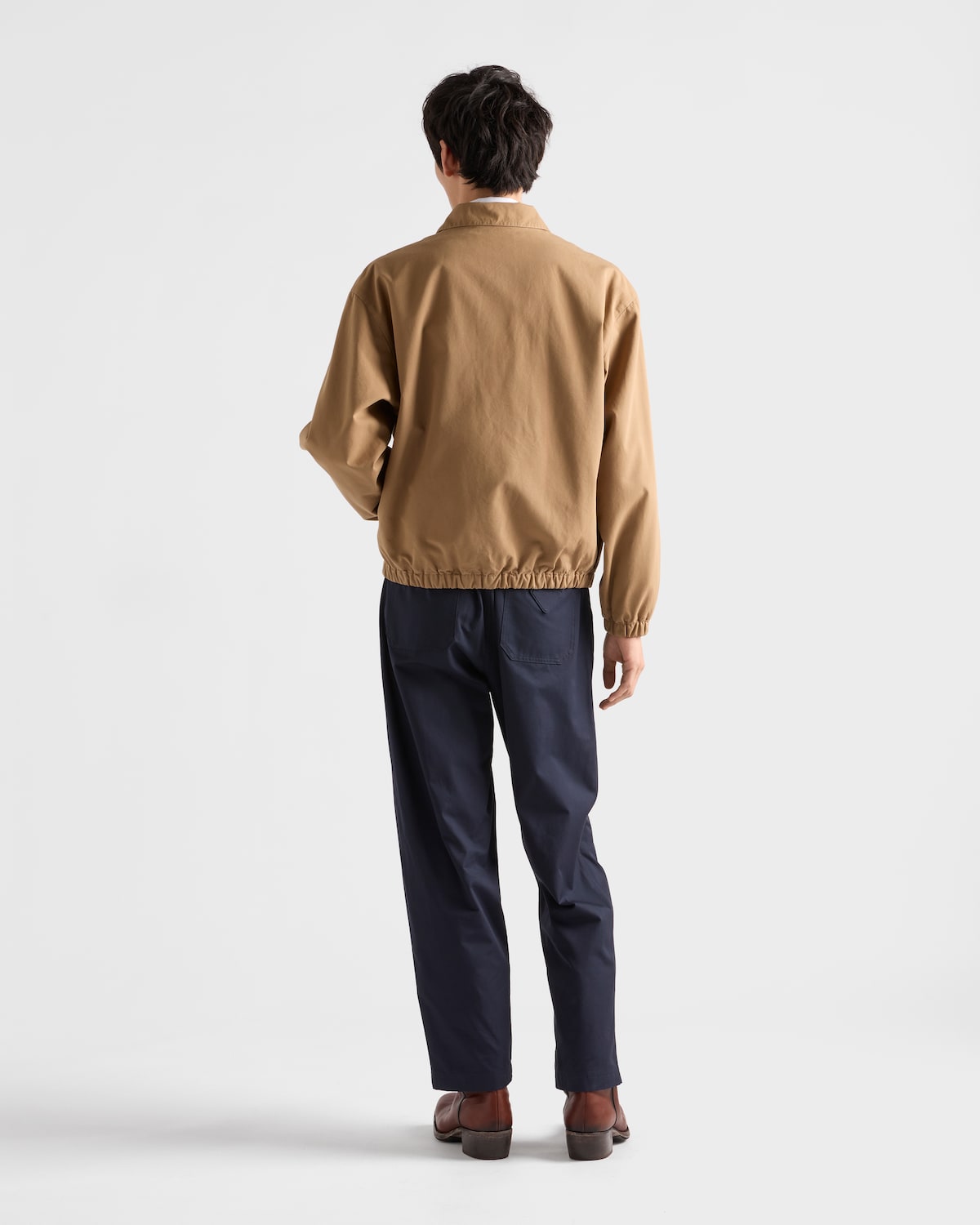Cork Beige/celeste Cotton Jacket | PRADA - United States