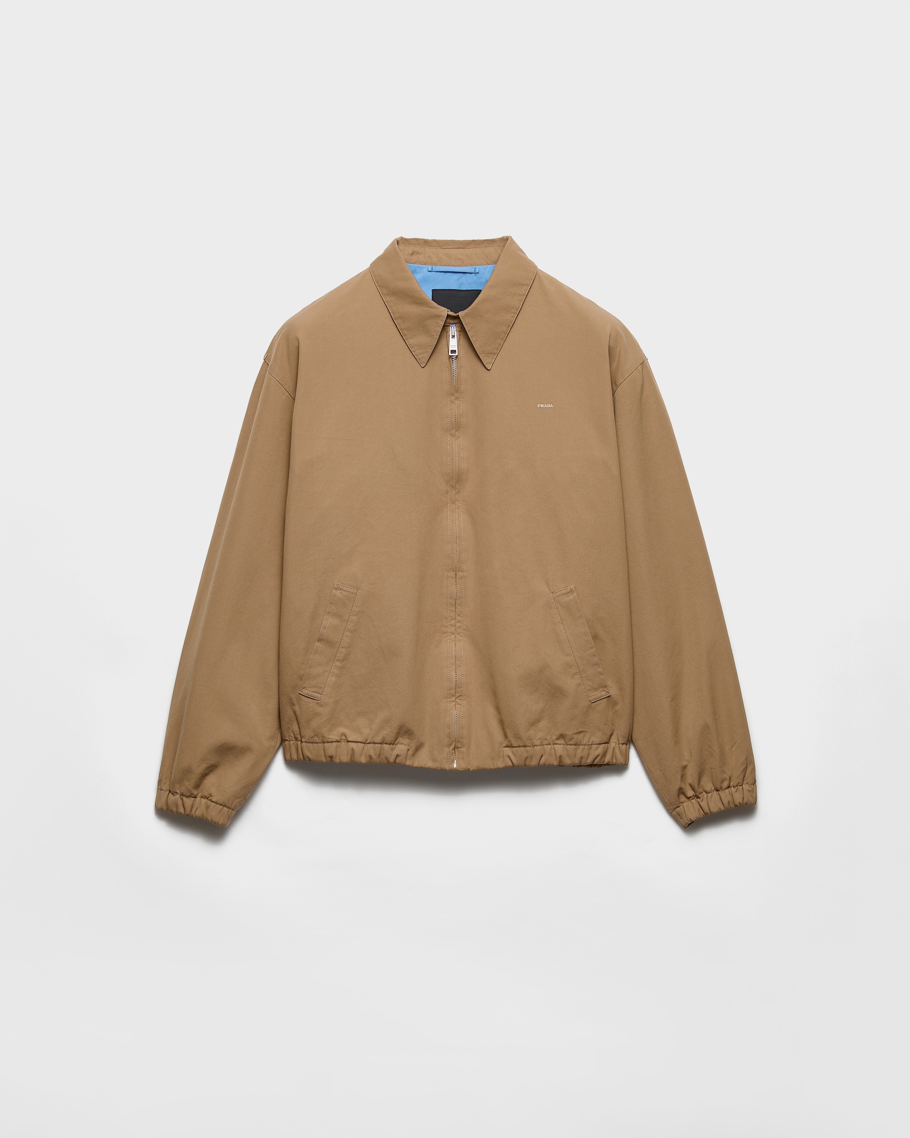 Cork Beige/celeste Cotton Jacket | PRADA - United States
