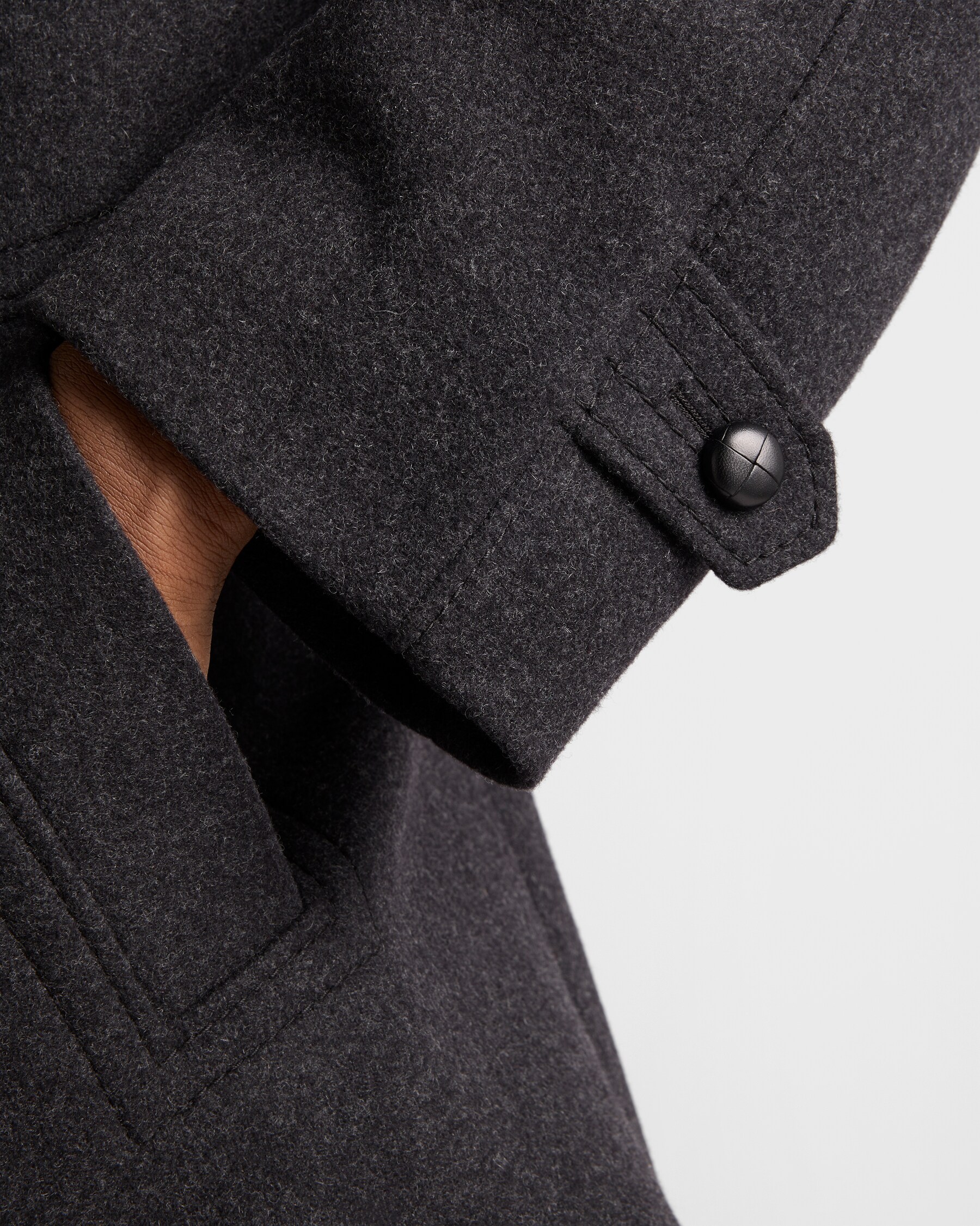 Anthracite Gray Wool Coat | PRADA