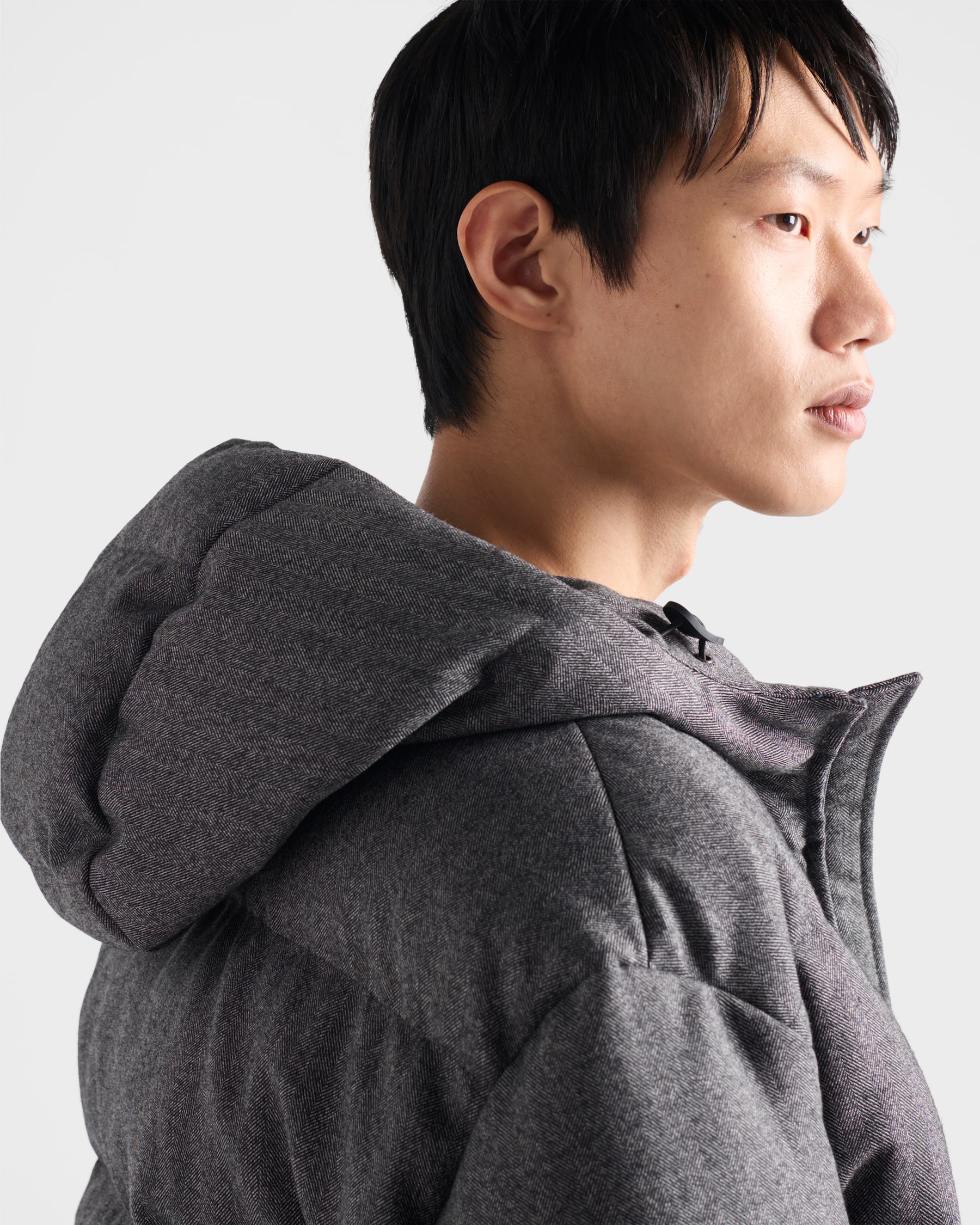Grey Medium-weight Wool Down Jacket | PRADA
