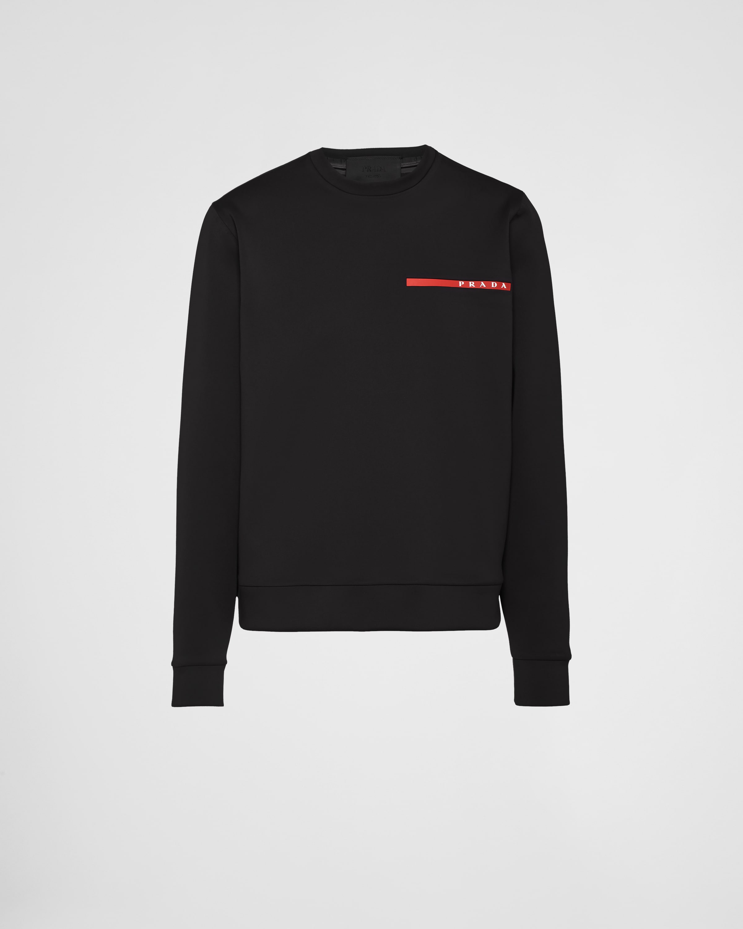 Black Recycled Double Jersey Sweatshirt | PRADA