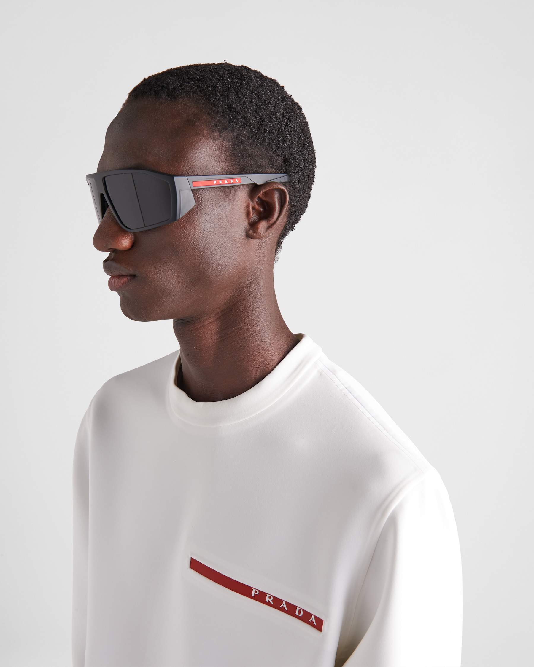 White Recycled Double Jersey Sweatshirt | PRADA