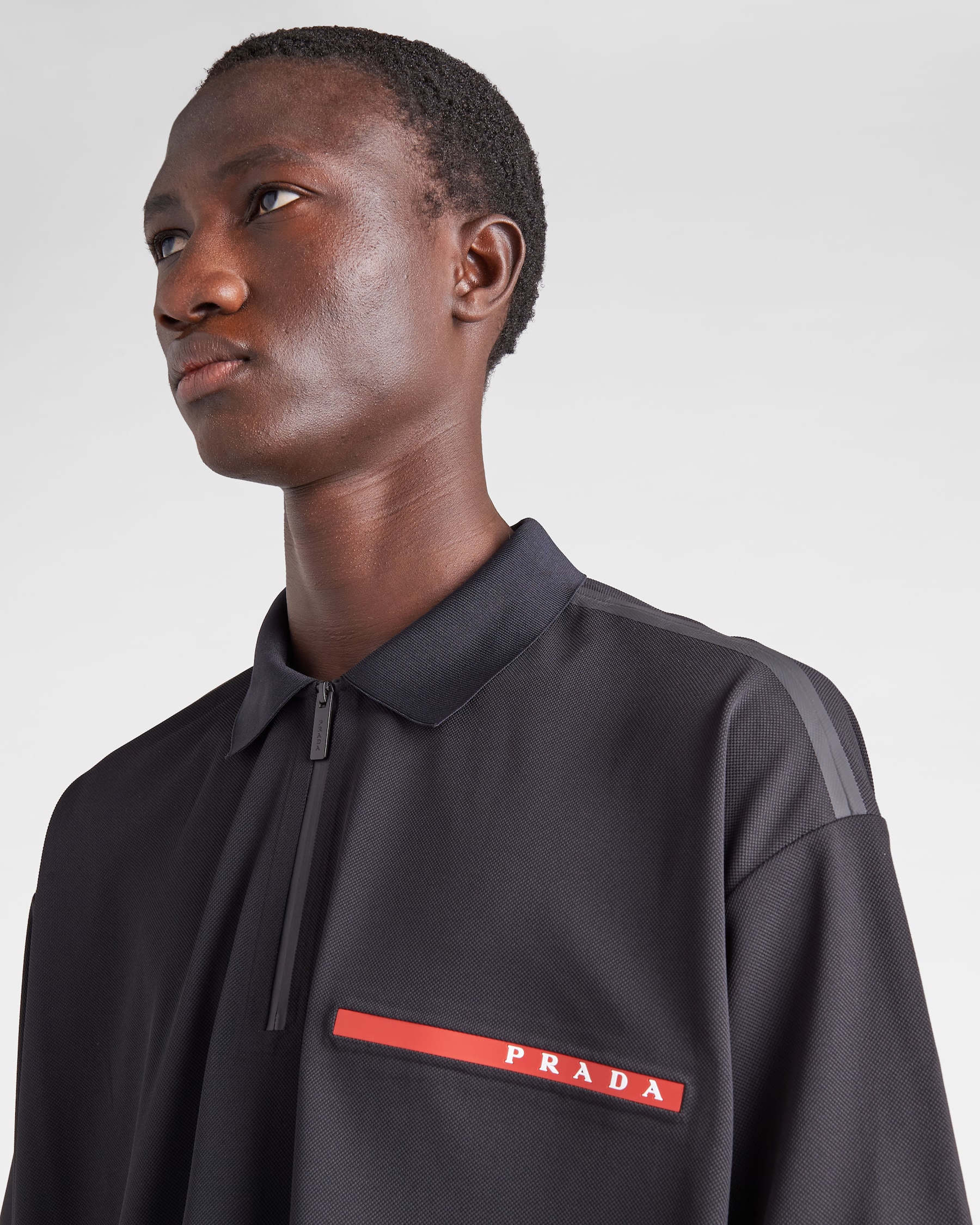 Black Piqué Polo Shirt | PRADA