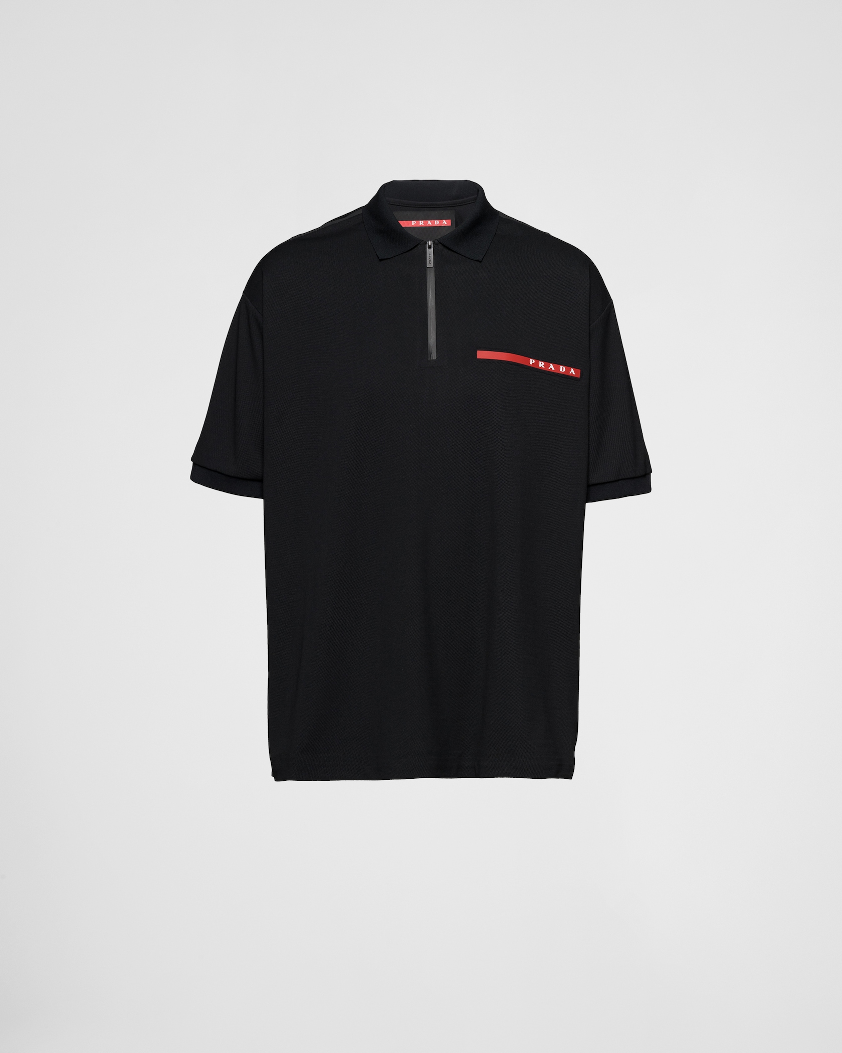 Black Piqué Polo Shirt | PRADA