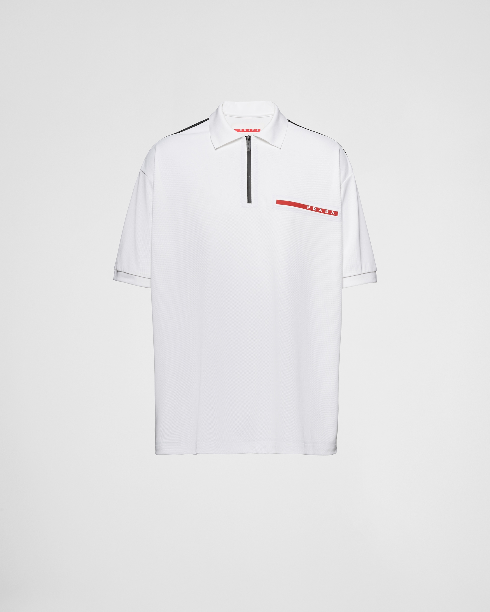 White Piqué Polo Shirt | PRADA
