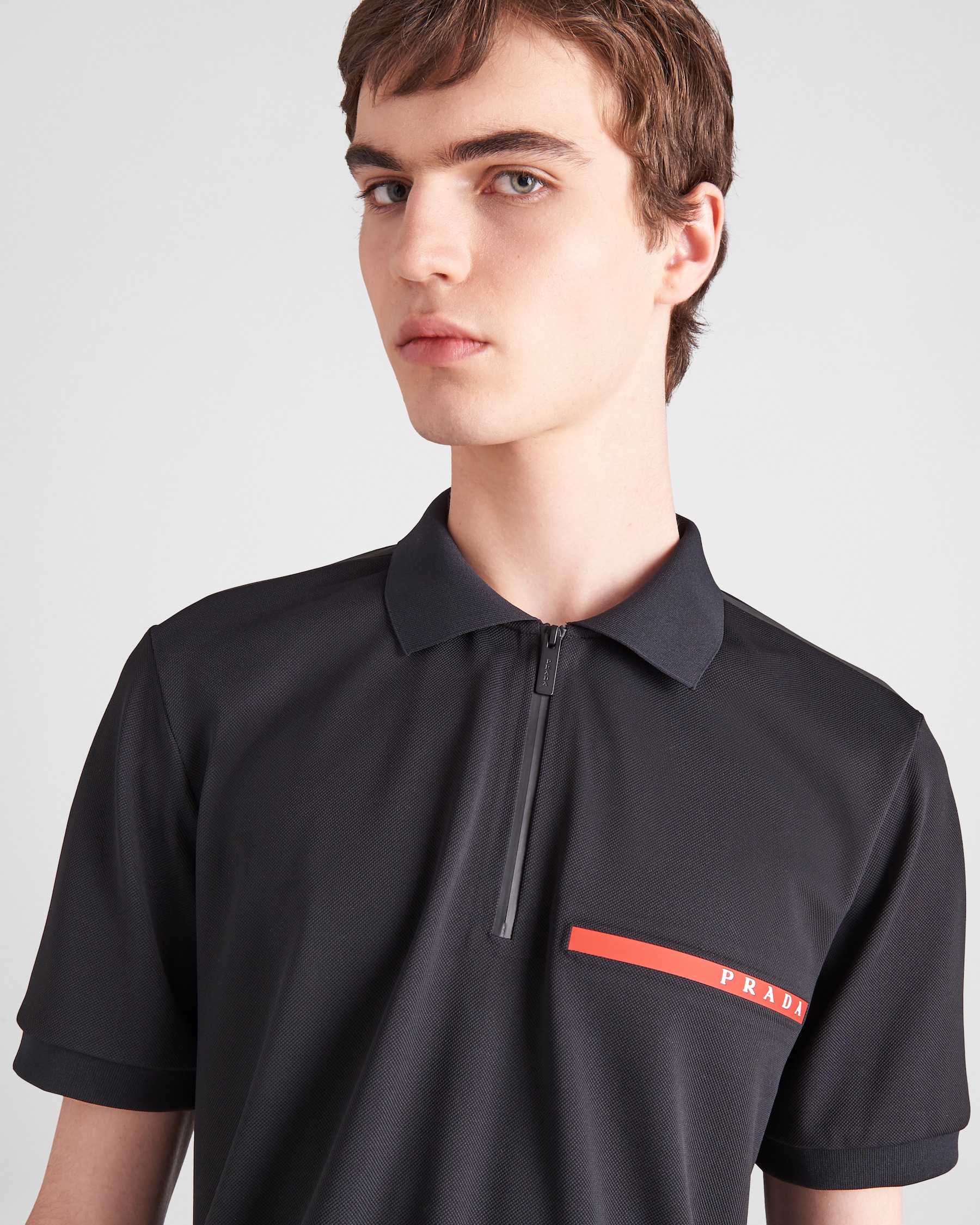 Black Piqué Polo Shirt | PRADA
