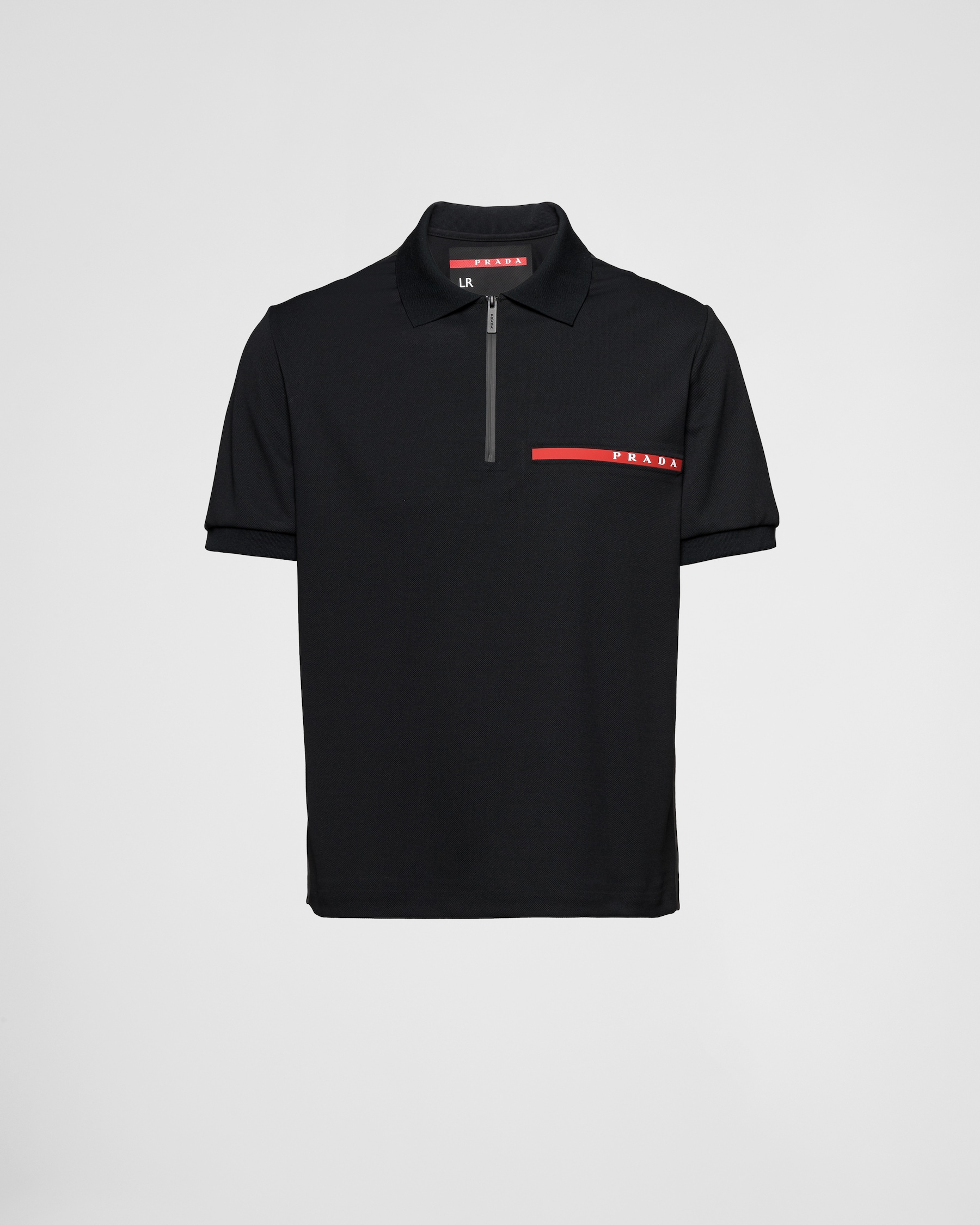 Black Piqué Polo Shirt | PRADA - United States