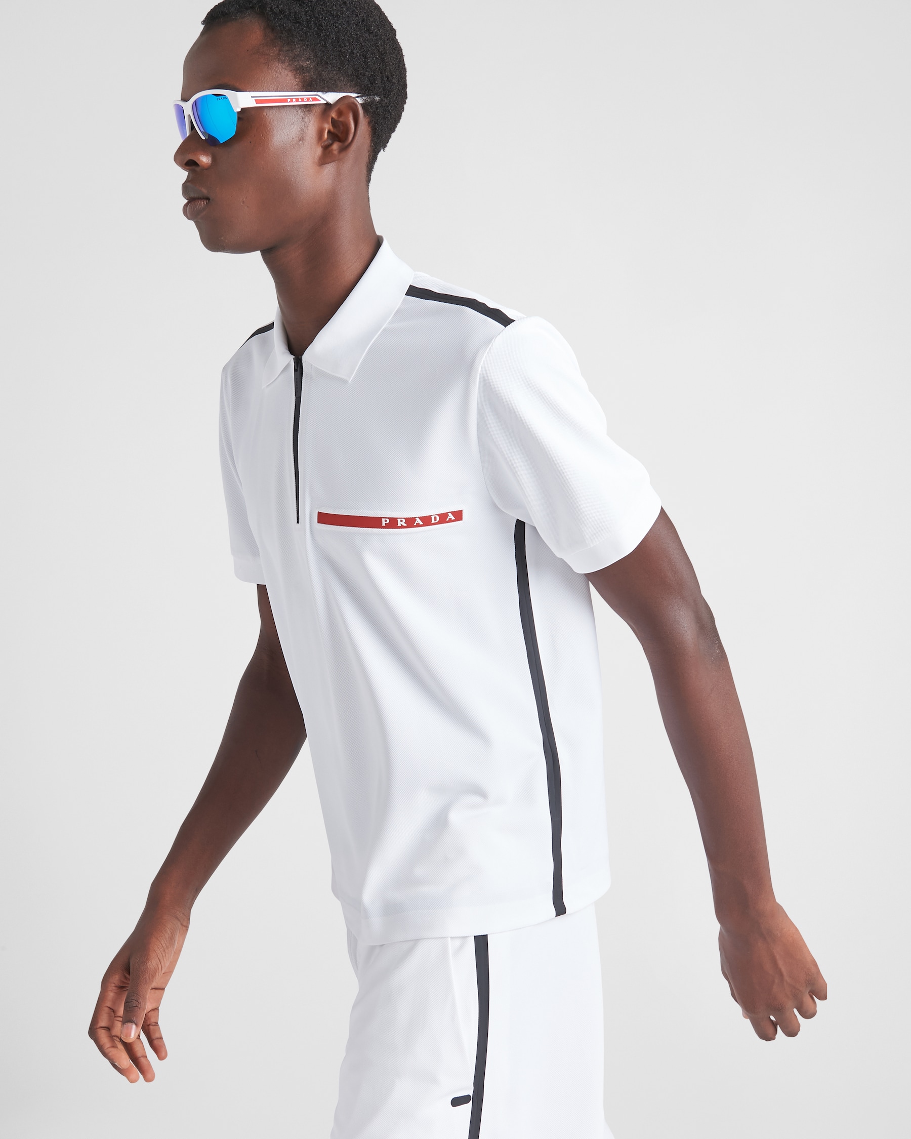 White Piqué Polo Shirt | PRADA - United States