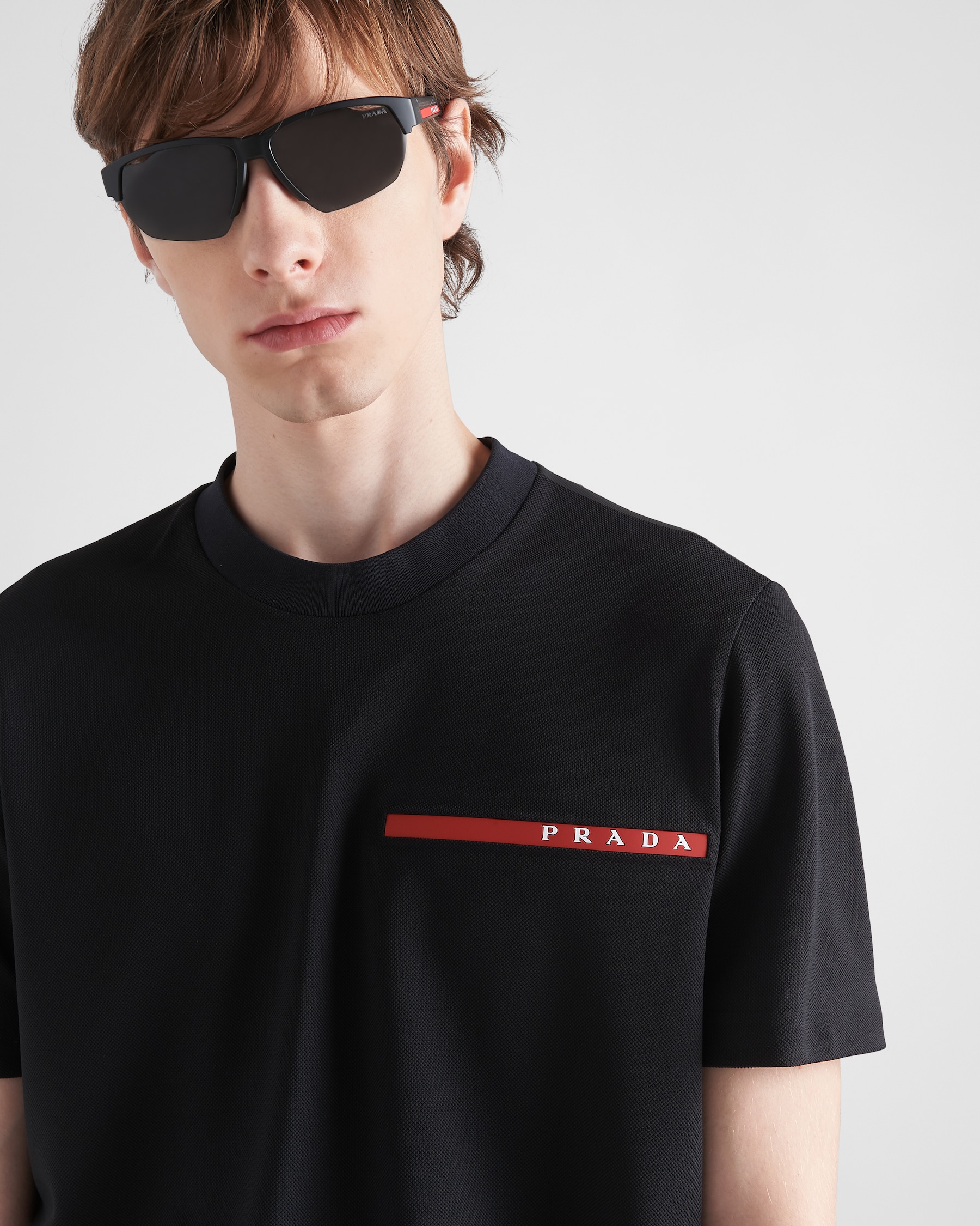 Black Piqué T-shirt | PRADA