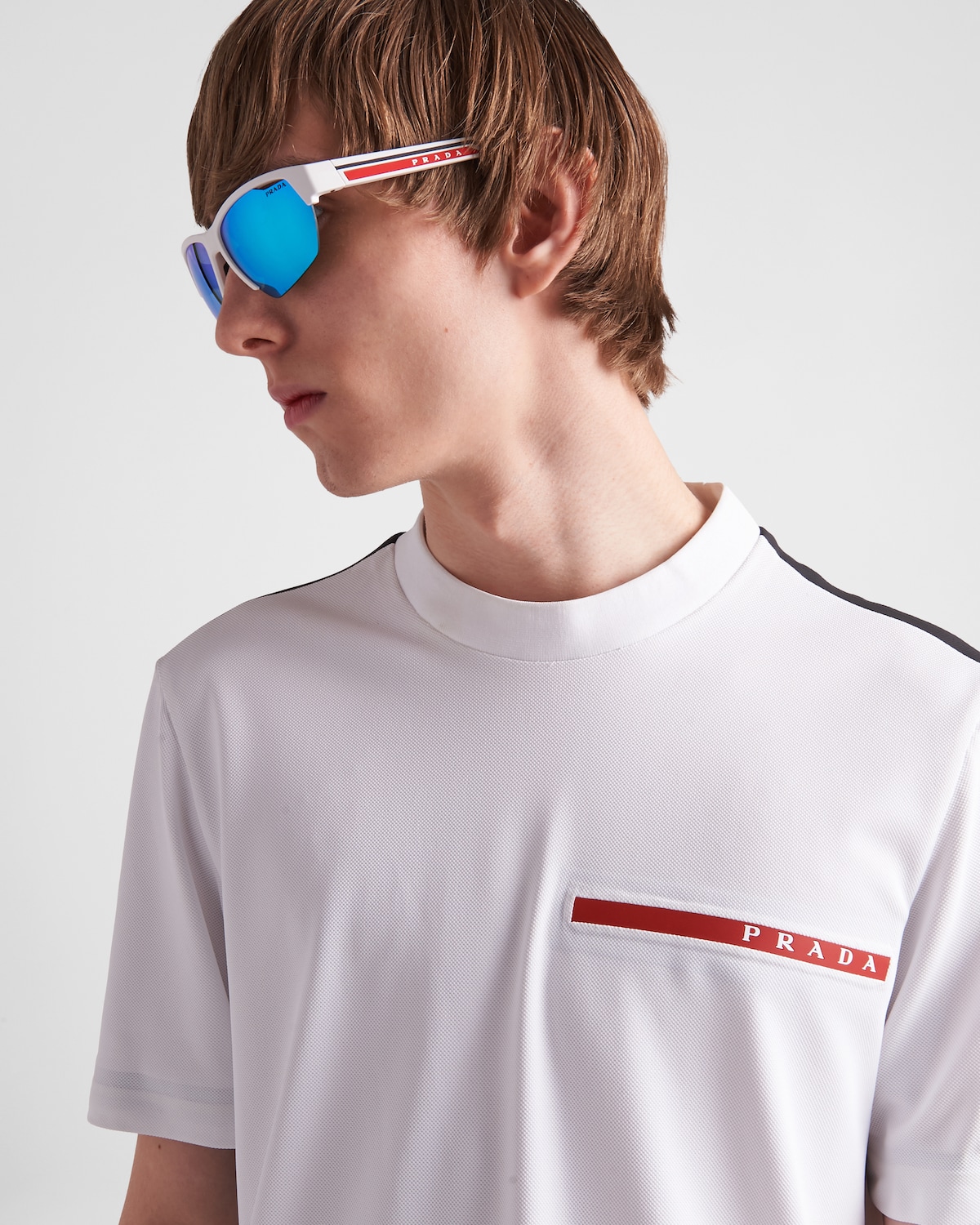 White Piqué T-shirt | PRADA